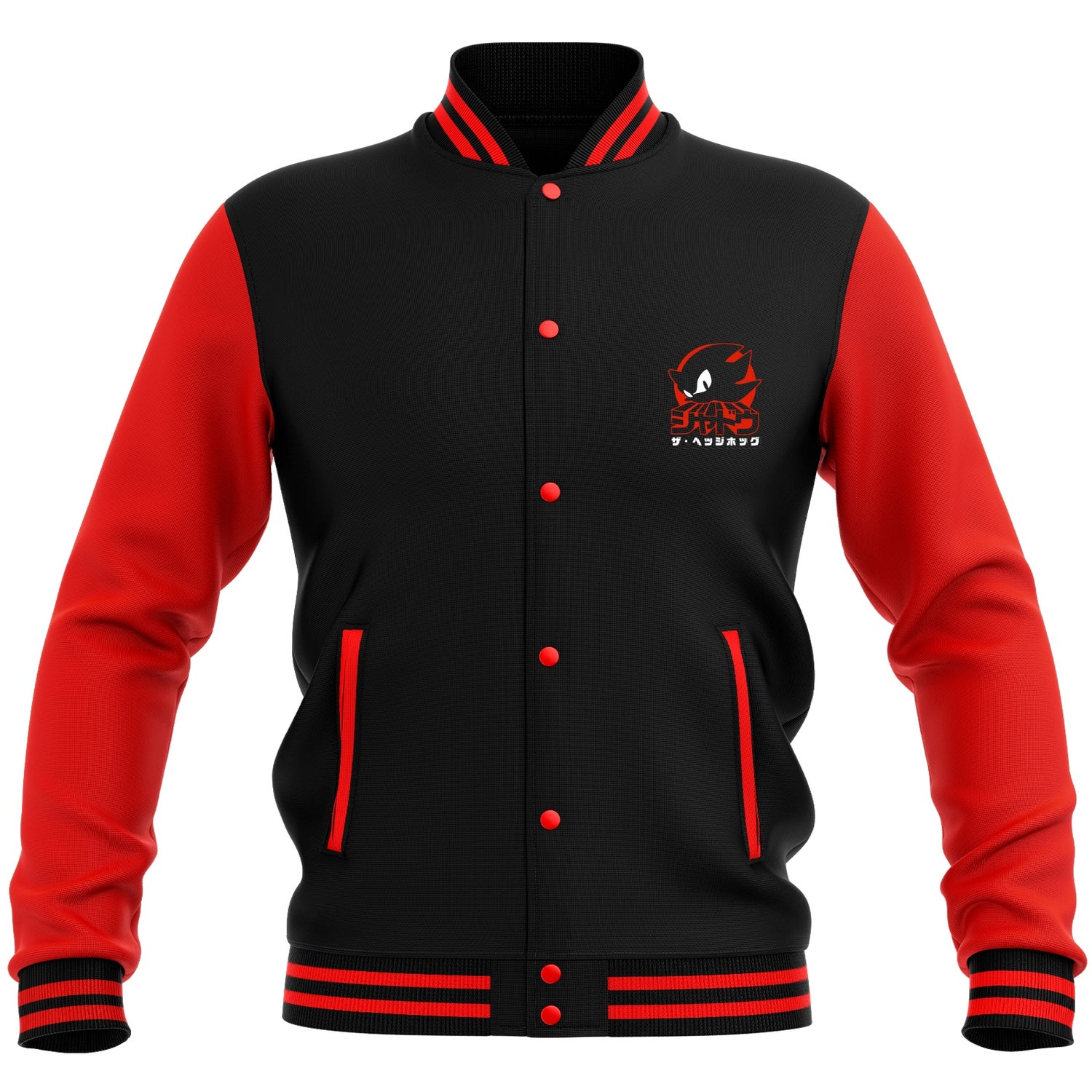 Sonic The Hedgehog Shadow Ultimate Lifeform Varsity Jacket - Black/Red ...