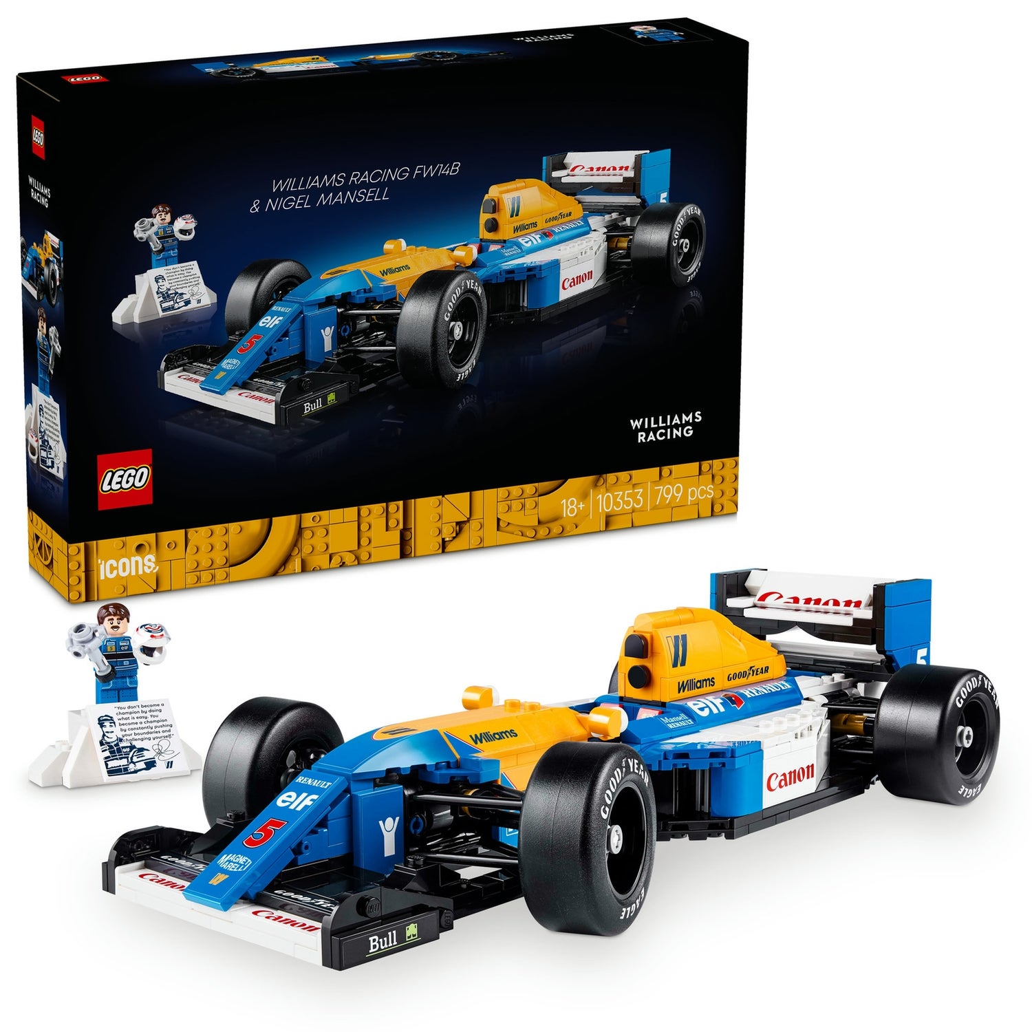 LEGO Icons Williams Racing FW14B & Nigel Mansell Set 10353 Toys - Zavvi UK
