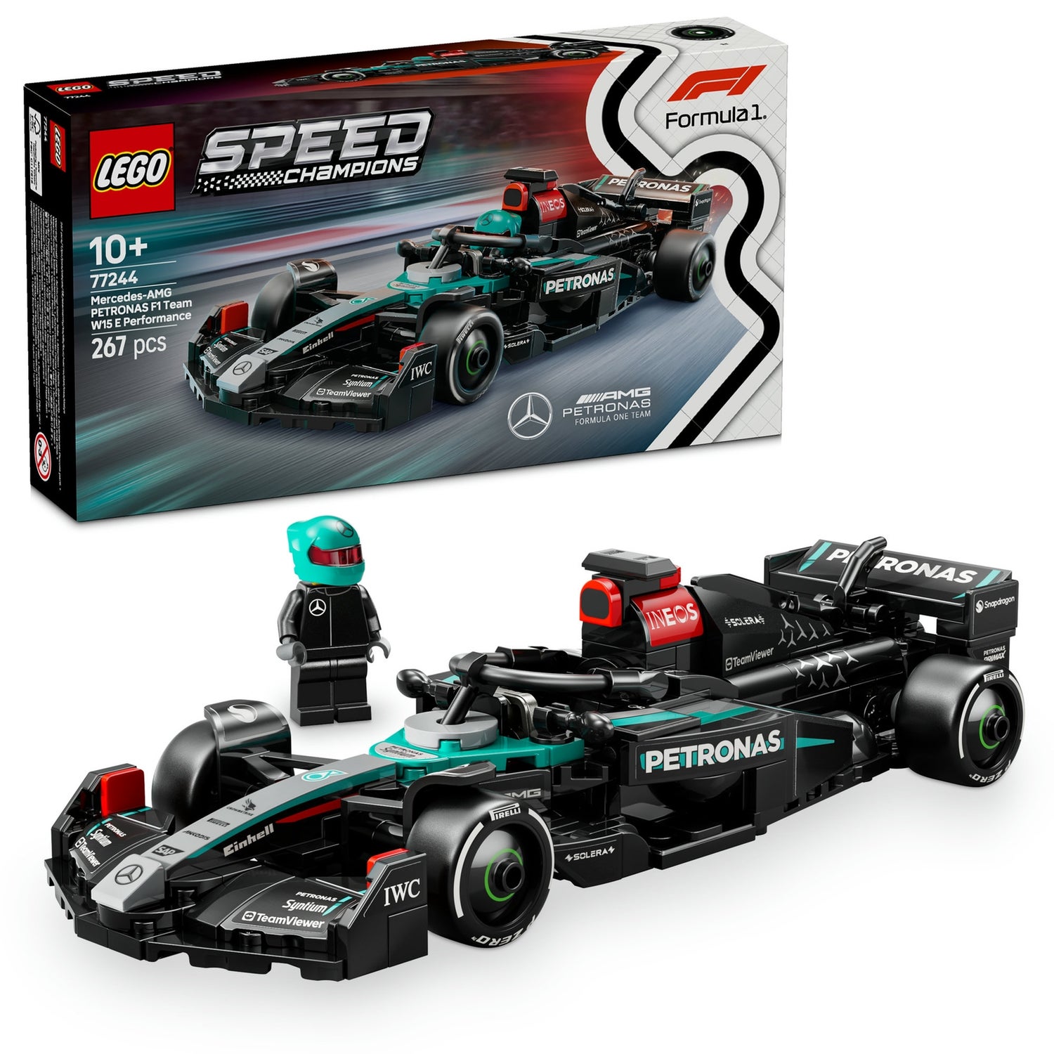 LEGO Speed Champions Mercedes-AMG F1 W15 Race Car Toy 77244 Toys - Zavvi UK