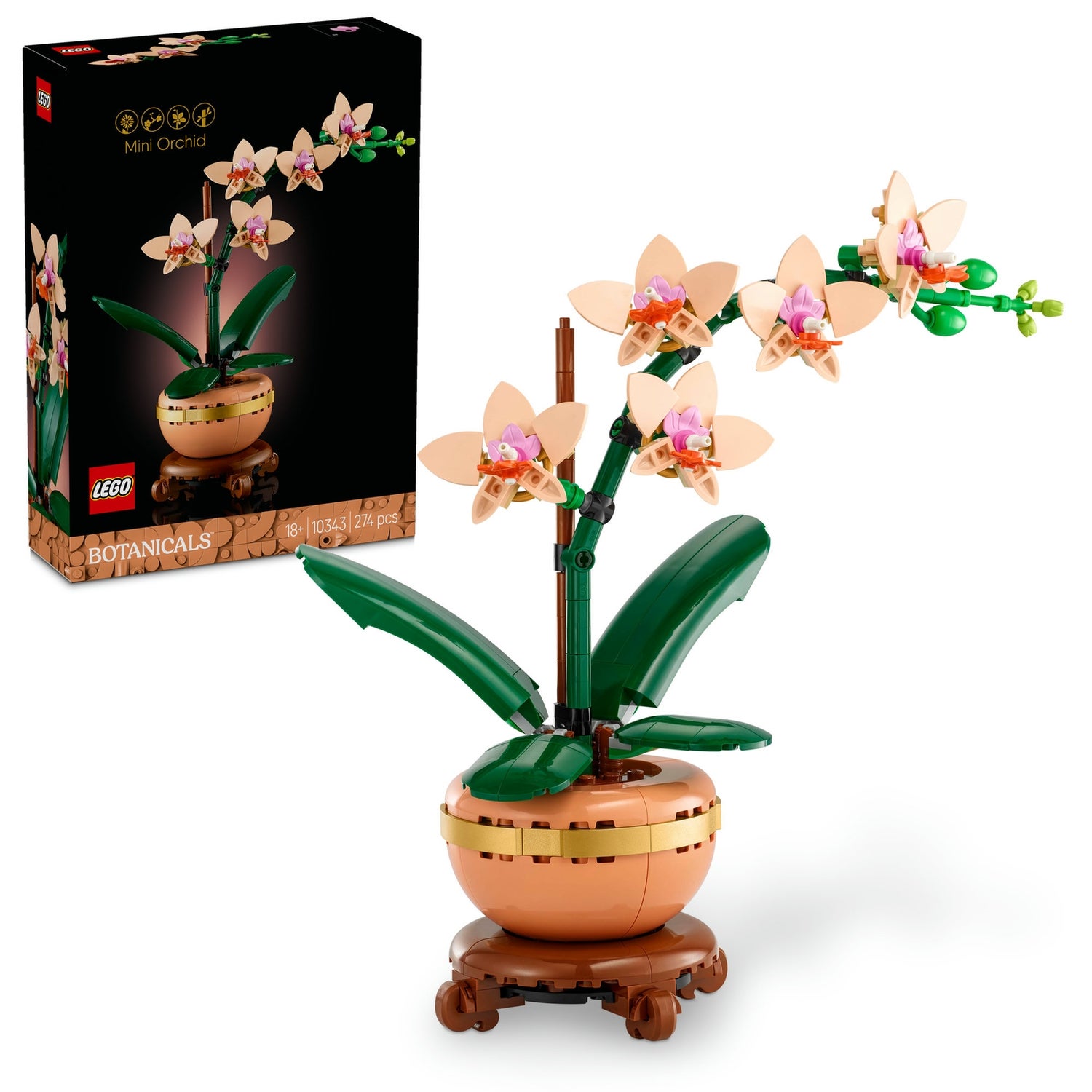 LEGO® Botanicals Mini Orchid Plant Gift, Home Decor Building Kit for ...