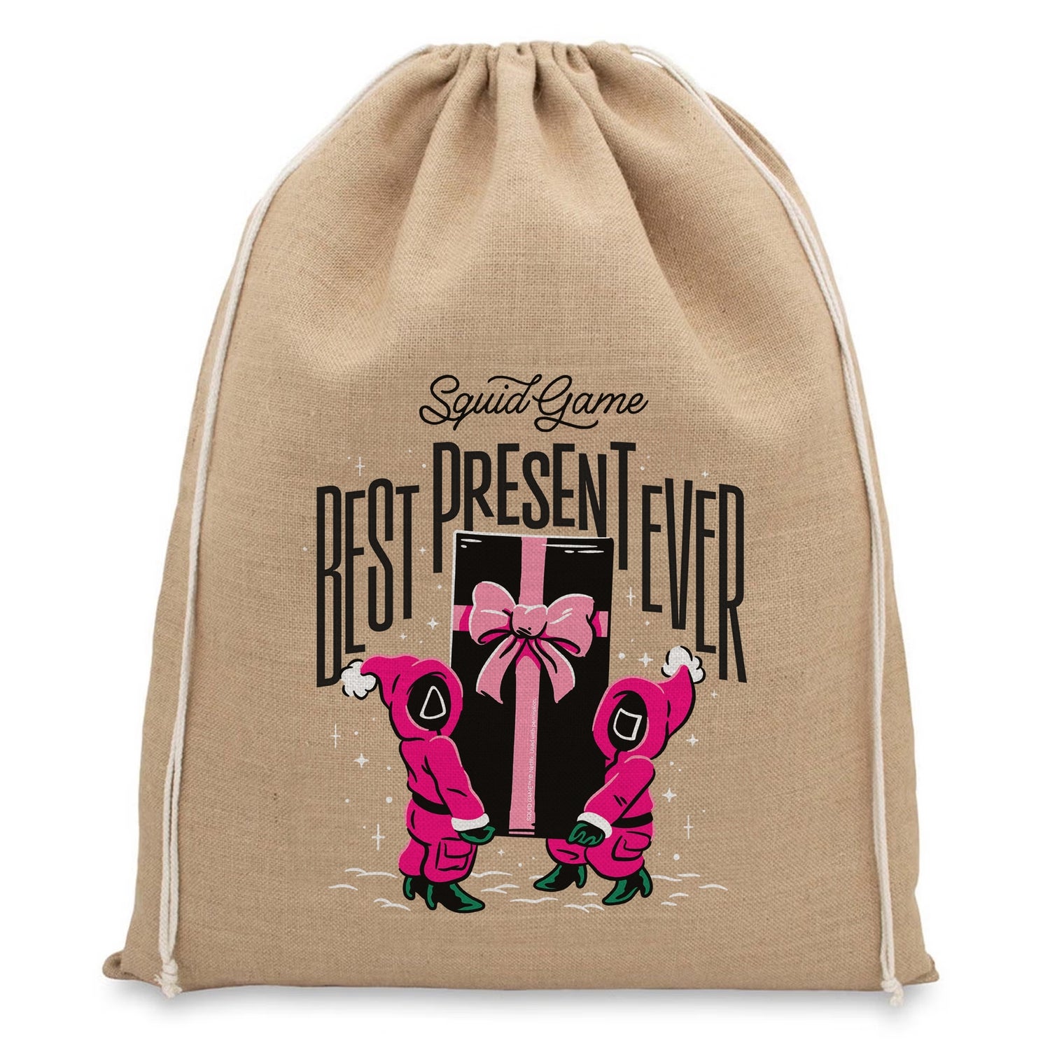 Squid Game Best Present Ever Christmas Hessian Sack Merchandise - Zavvi UK