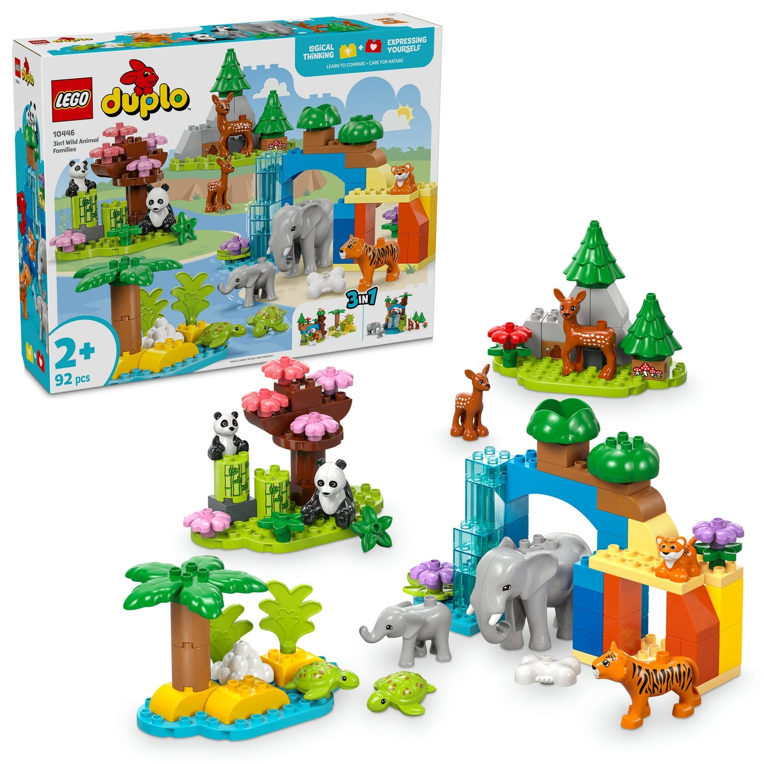 LEGO DUPLO 3in1 Wild Animal Families Learning Toy Set 10446 Toys - Zavvi UK