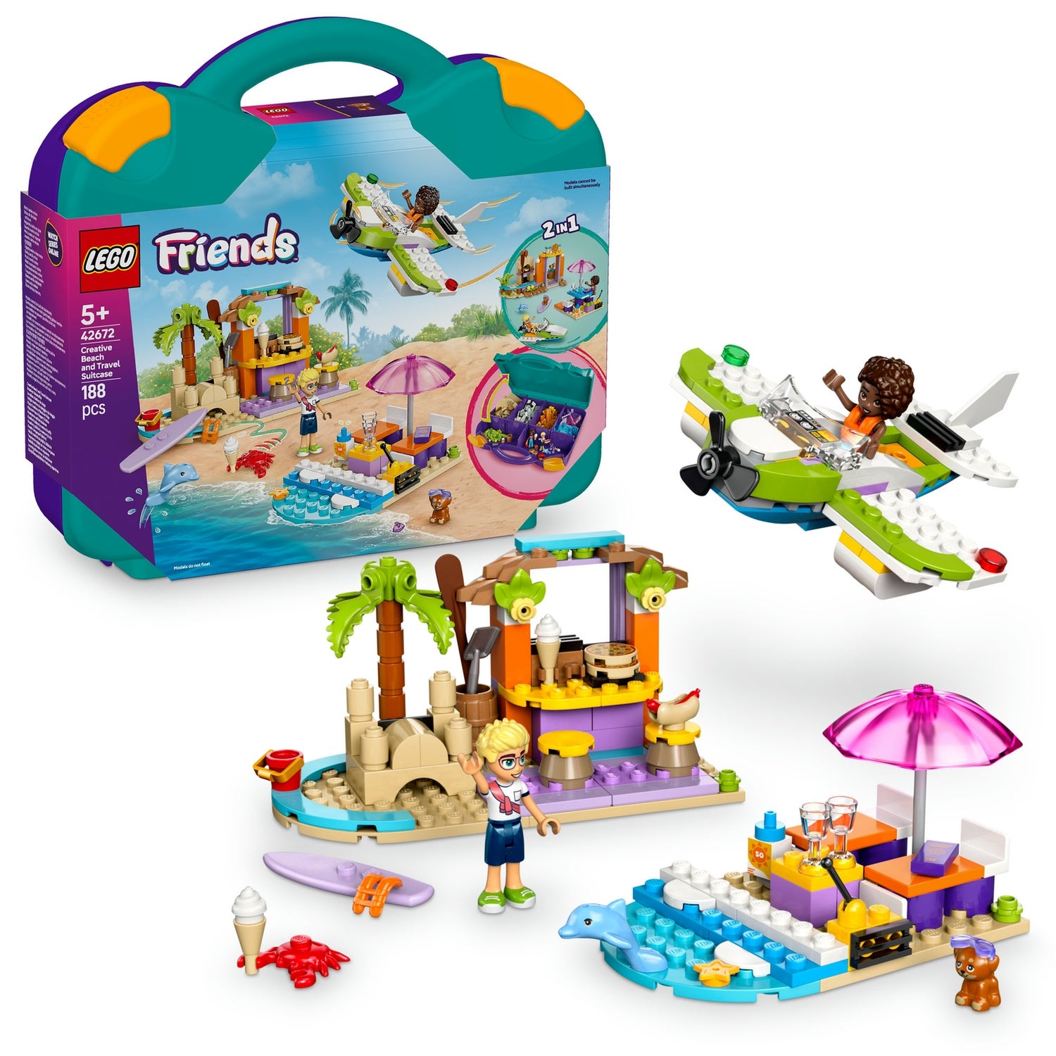 LEGO® Friends Creative Beach and Travel Suitcase Buildable Toy Set ...
