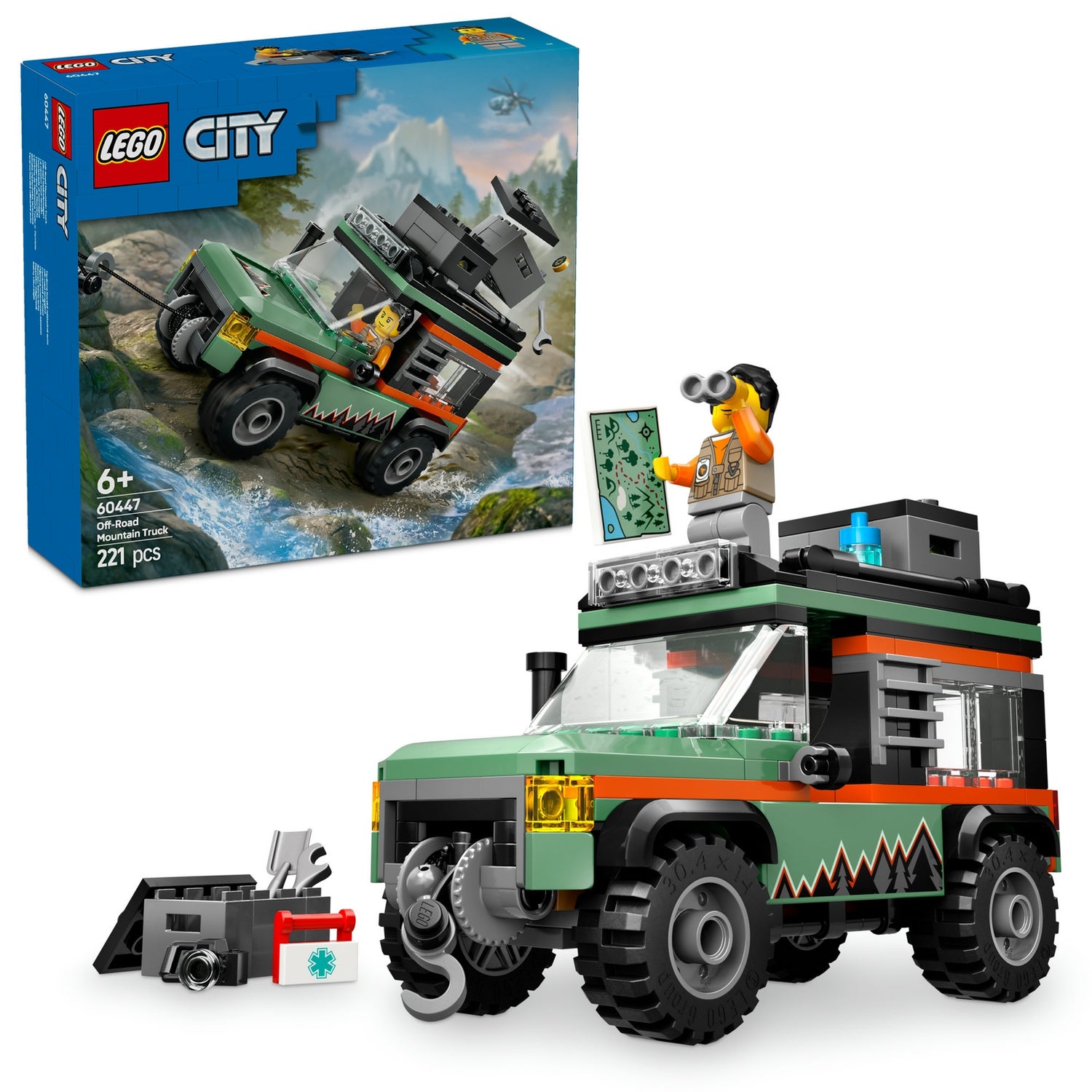LEGO City Off-Road 4x4 Mountain Truck, Toy Vehicle Set 60447 - IWOOT UK