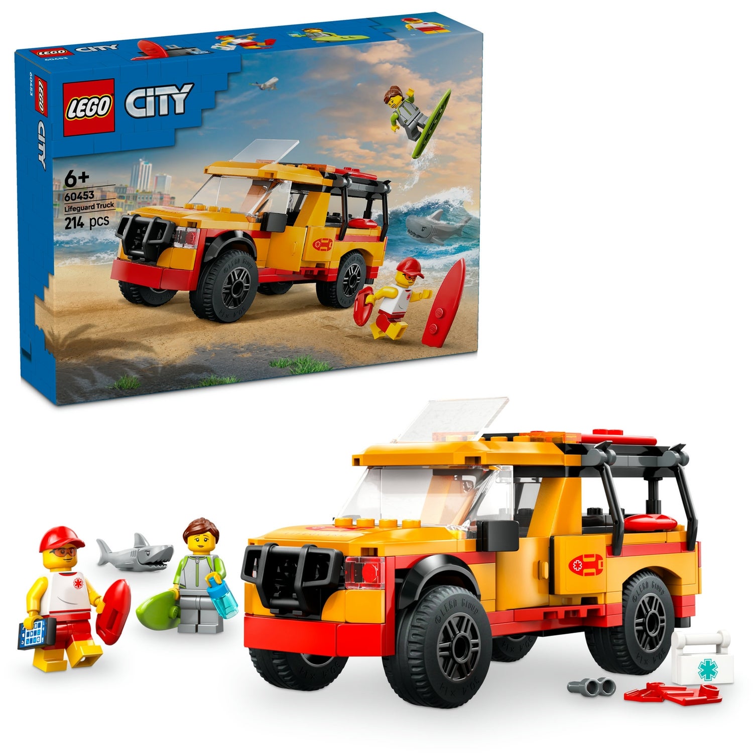 LEGO City Lifeguard Beach Rescue Truck & Shark Toys 60453 Toys - Zavvi UK