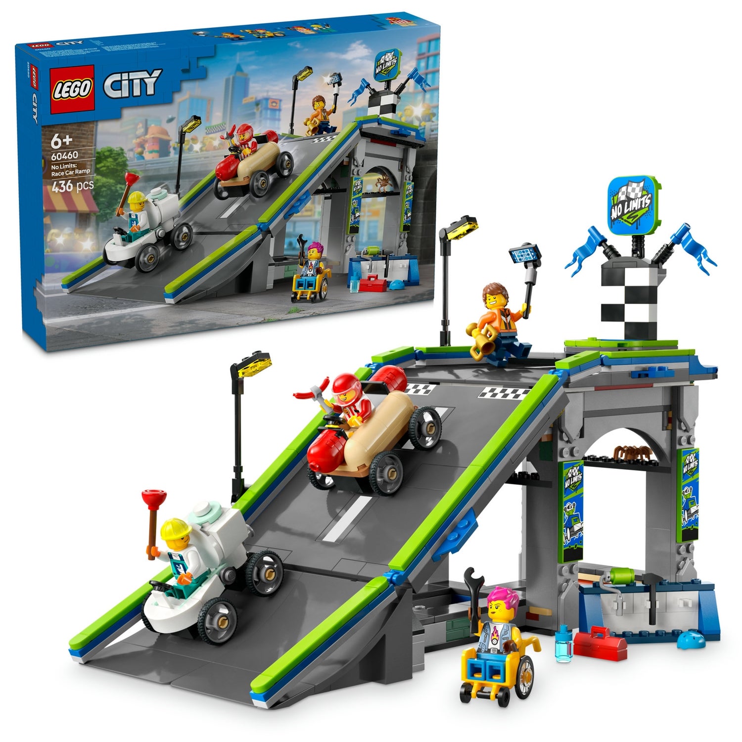 LEGO City No Limits: Race Car Ramp Track Toy Playset 60460 Toys - Zavvi UK