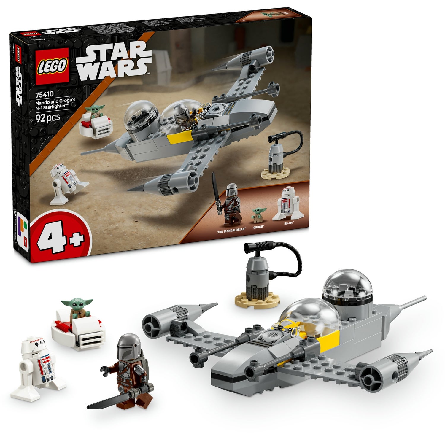 LEGO Star Wars Mando and Grogu’s N-1 Starfighter Set 75410 Toys - Zavvi US