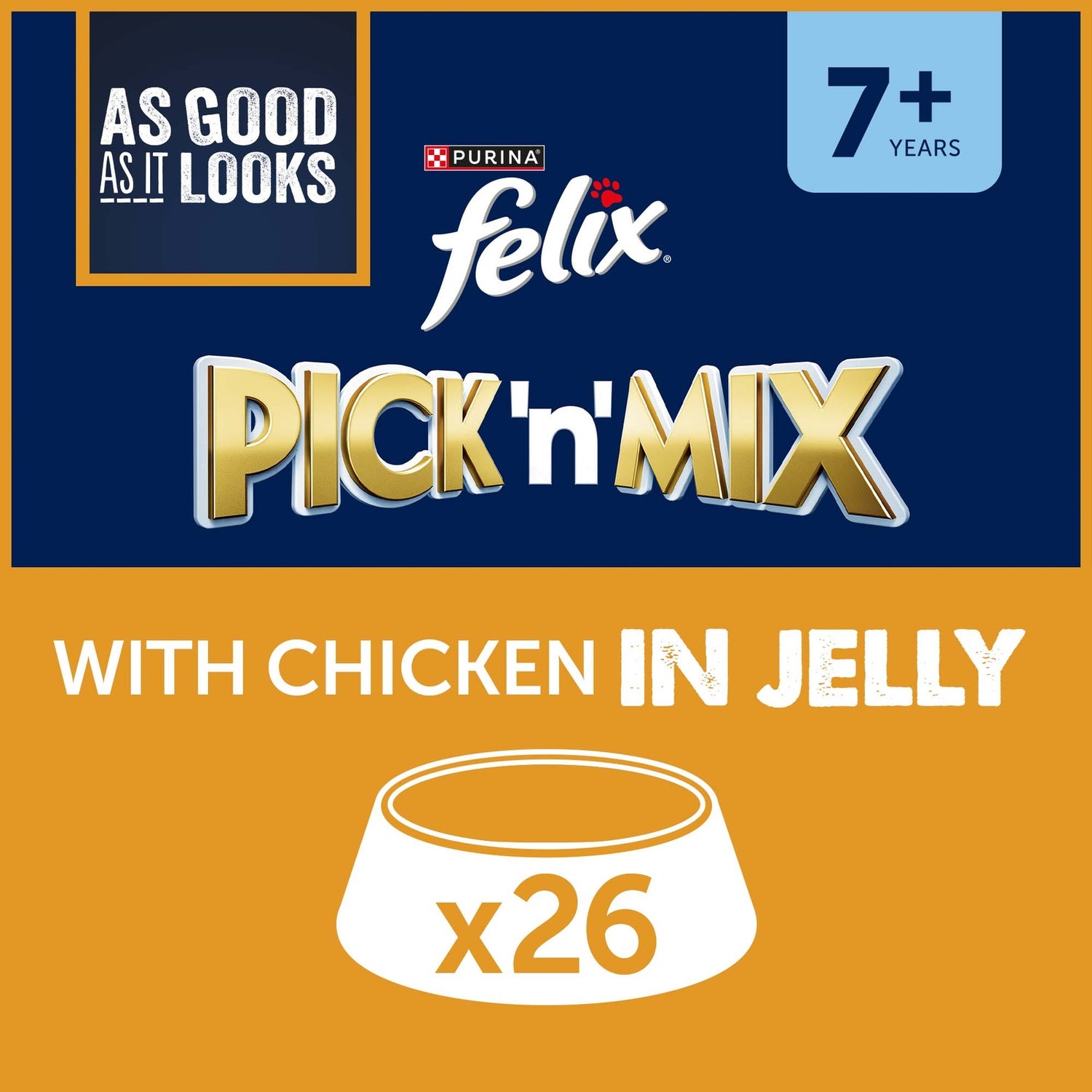 Felix Senior As Good As It Looks Wet Cat Food with Chicken in Jelly ...