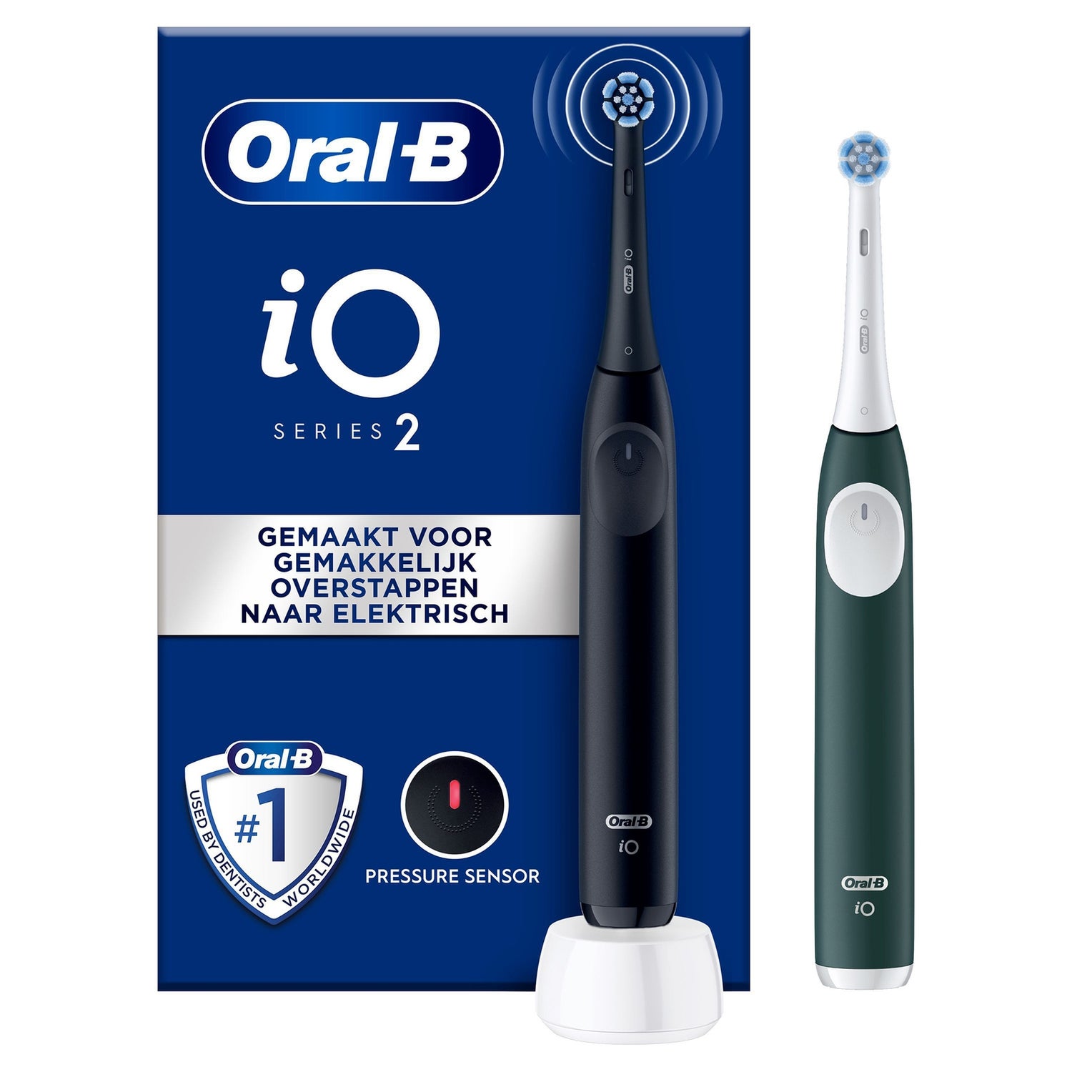 Oral-B iO 2 Elektrische Tandenborstel Duo pack Zwart & Groen | Oral-B NL