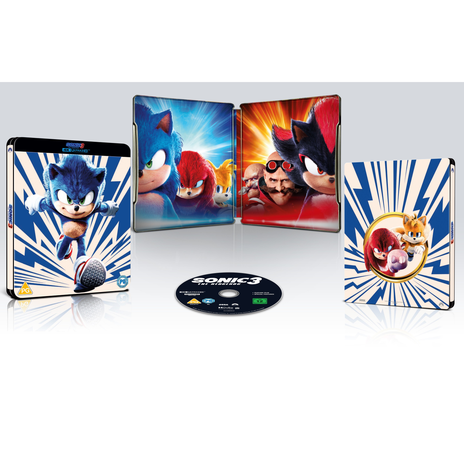 Sonic the Hedgehog 3 4K Ultra HD SteelBook #1 (Blue) | Zavvi.nl
