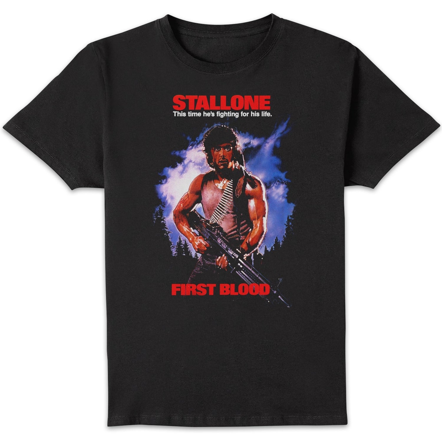 Rambo First Blood Classic Poster Unisex T-Shirt - Black Merchandise ...