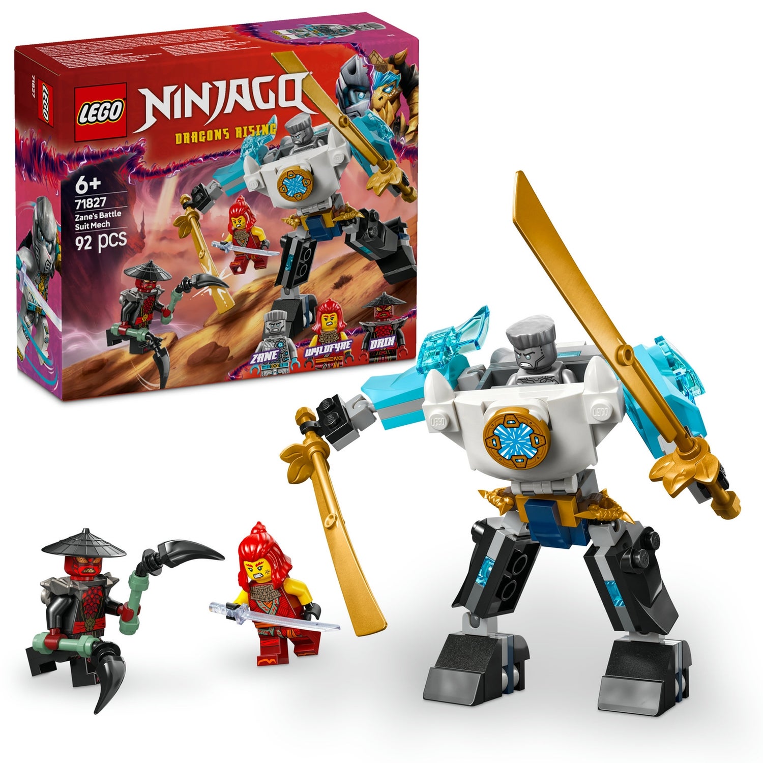 LEGO NINJAGO Zane’s Battle Suit Mech Ninja Toy Set 71827 Toys - Zavvi US
