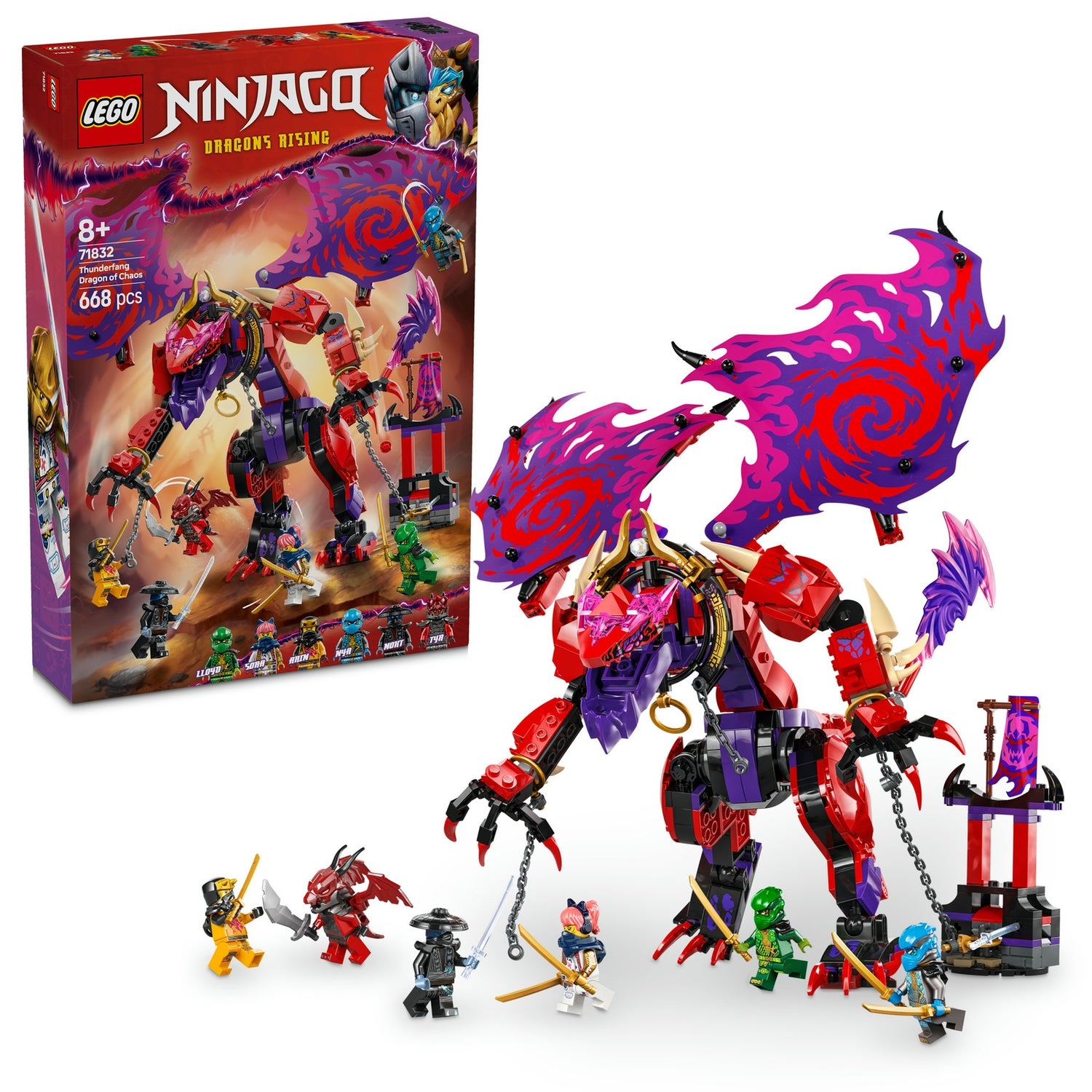 LEGO NINJAGO Thunderfang Dragon of Chaos Role-Play Toy 71832 Toys ...