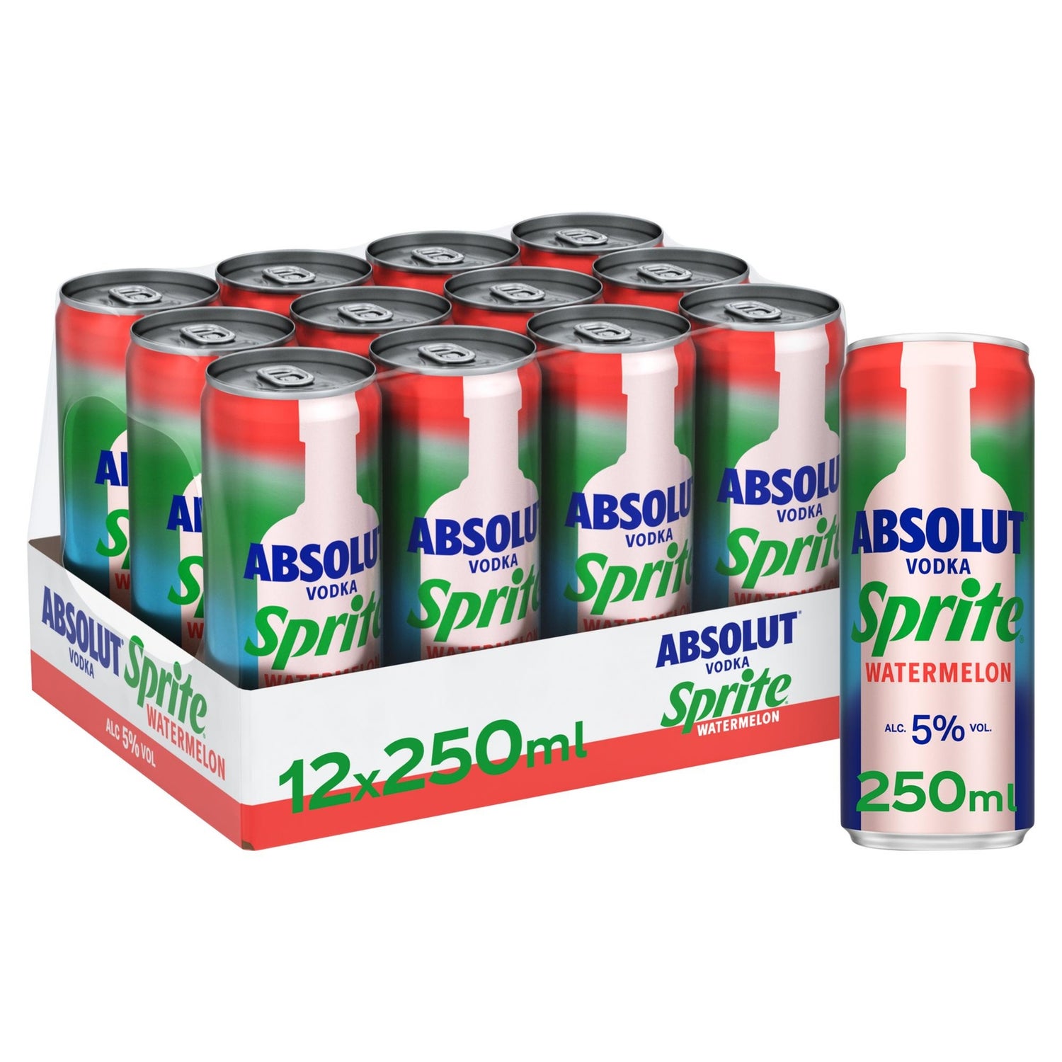 Absolut Vodka & Sprite Watermelon 12x250ml | Your Coca-Cola UK
