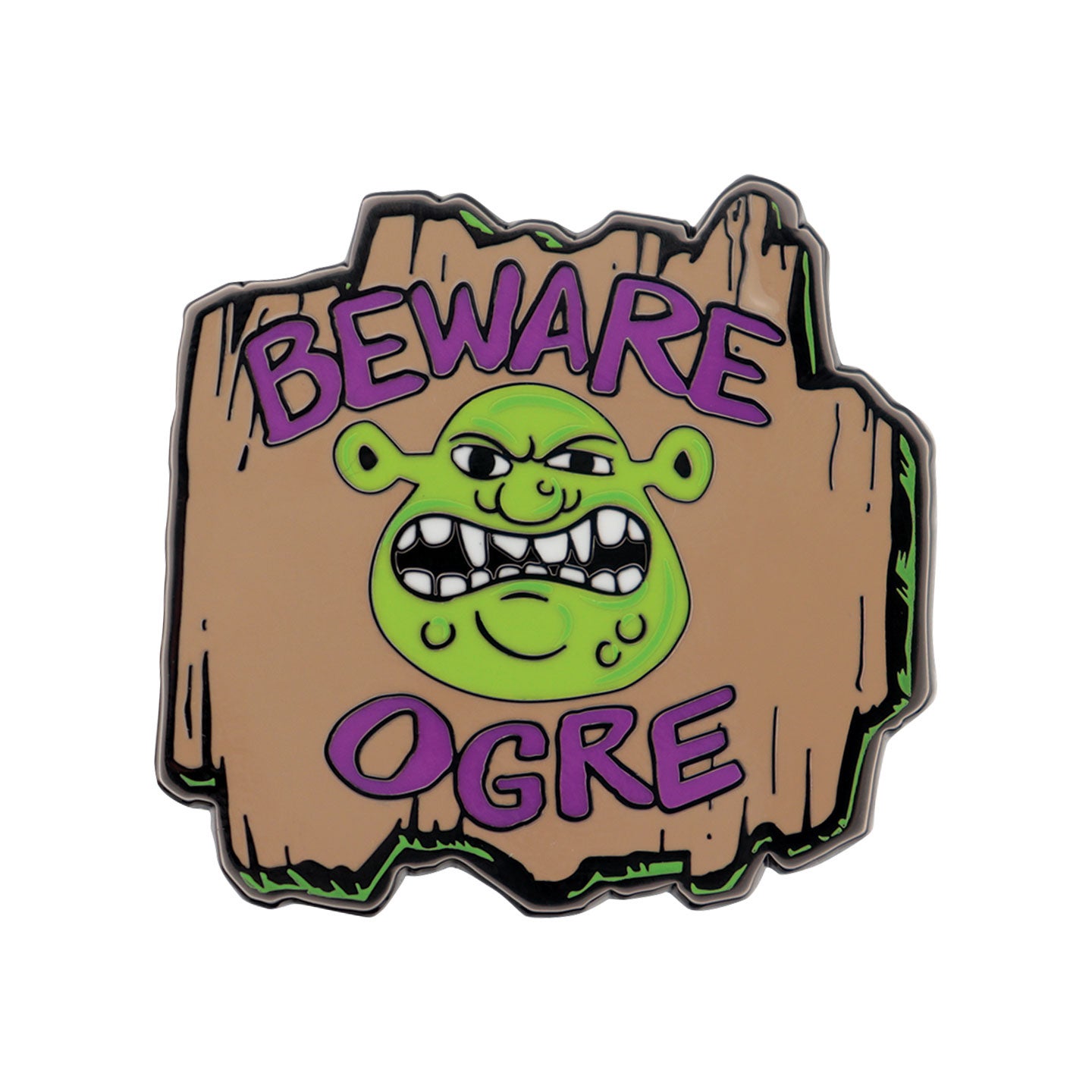 Shrek ‘Beware Ogre’ Pin Badge Merchandise - Zavvi UK
