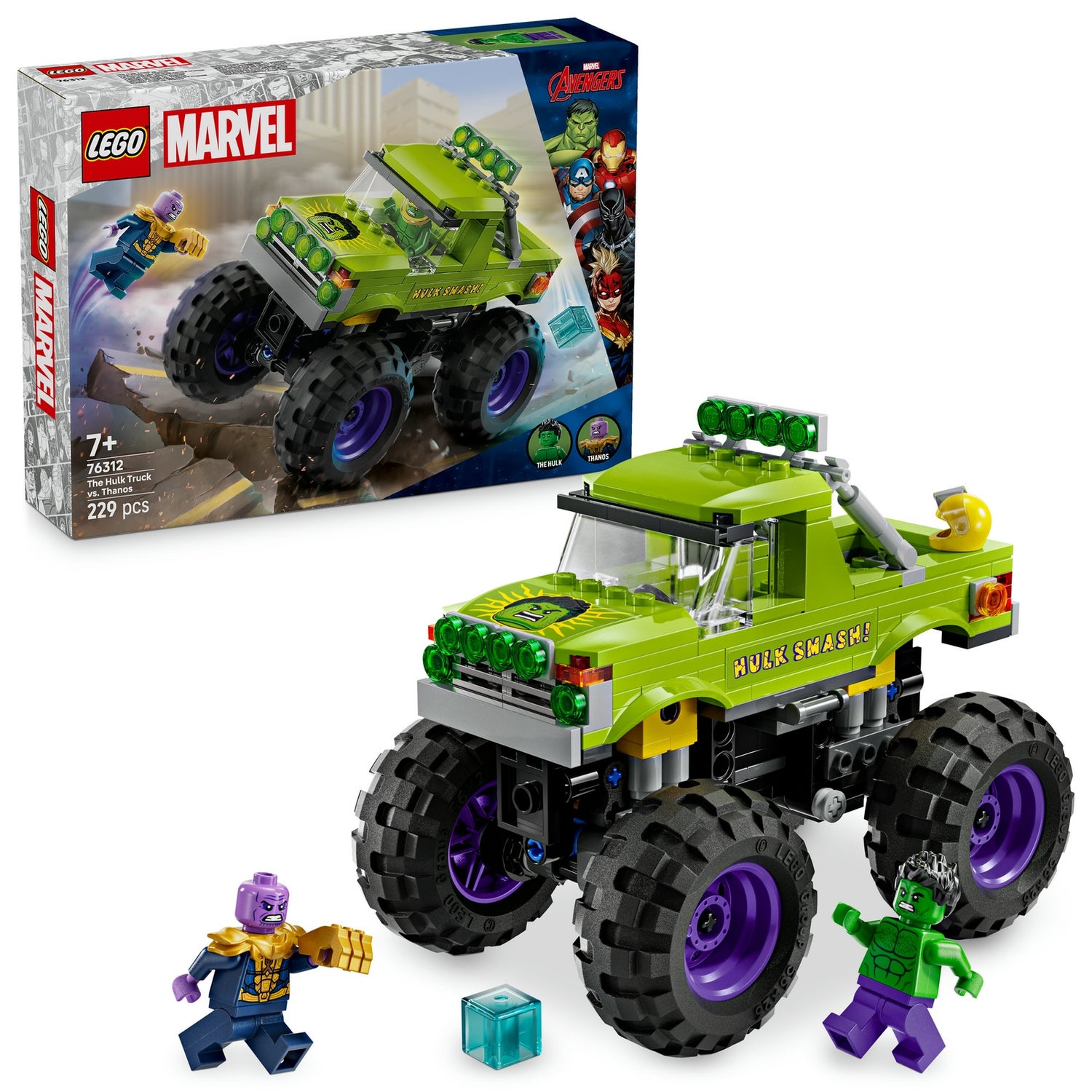 LEGO Marvel The Hulk Truck vs. Thanos Building Toy Set 76312 Toys ...