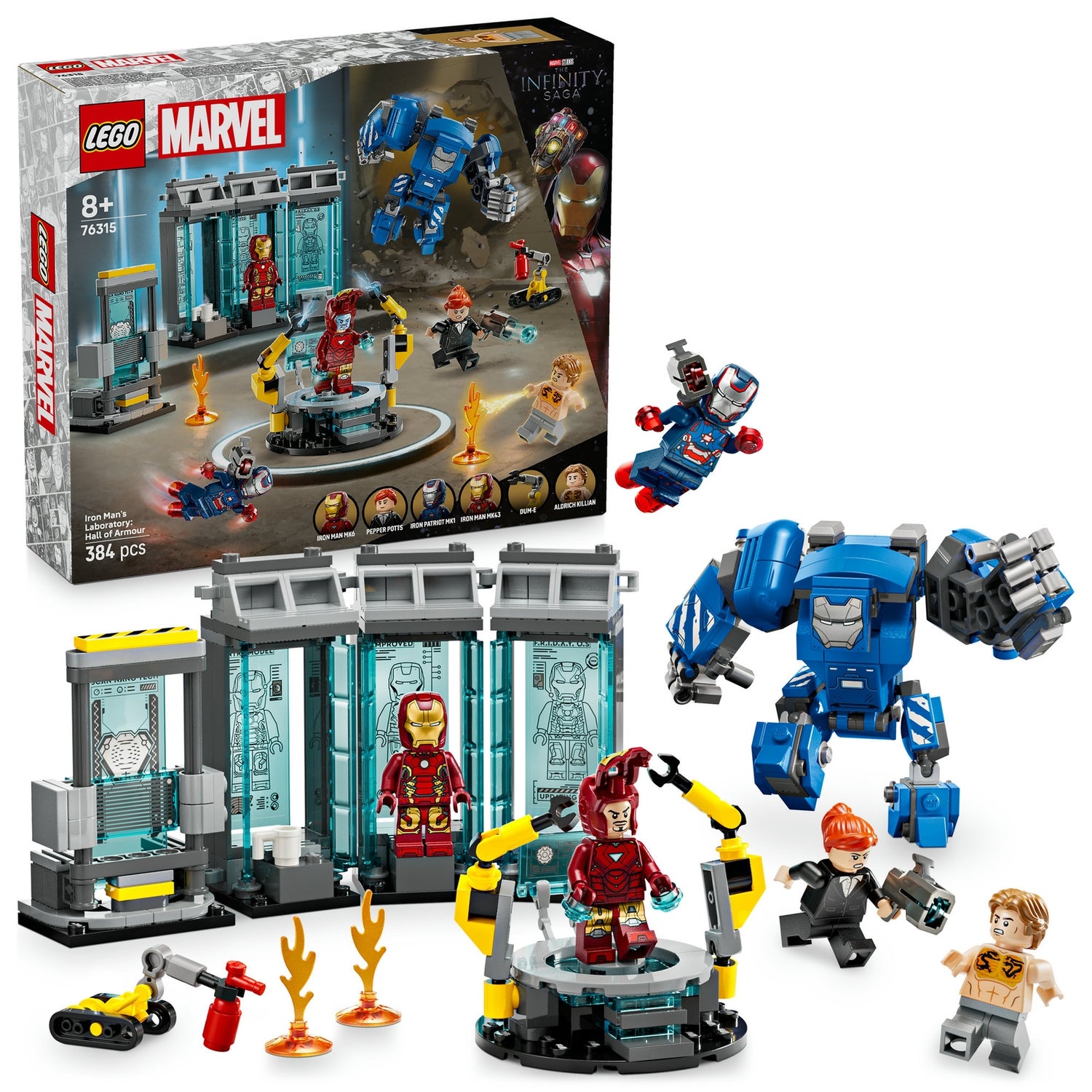 LEGO Marvel Iron Man’s Laboratory: Hall of Armour Set 76315 Toys - Zavvi UK