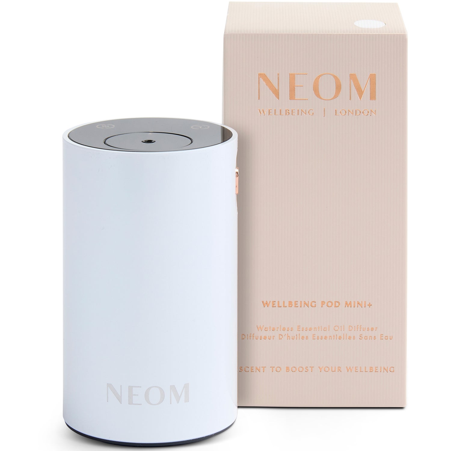 Neom Wellbeing London Pod Mini+ Waterless Essential Oil Diffuser White ...