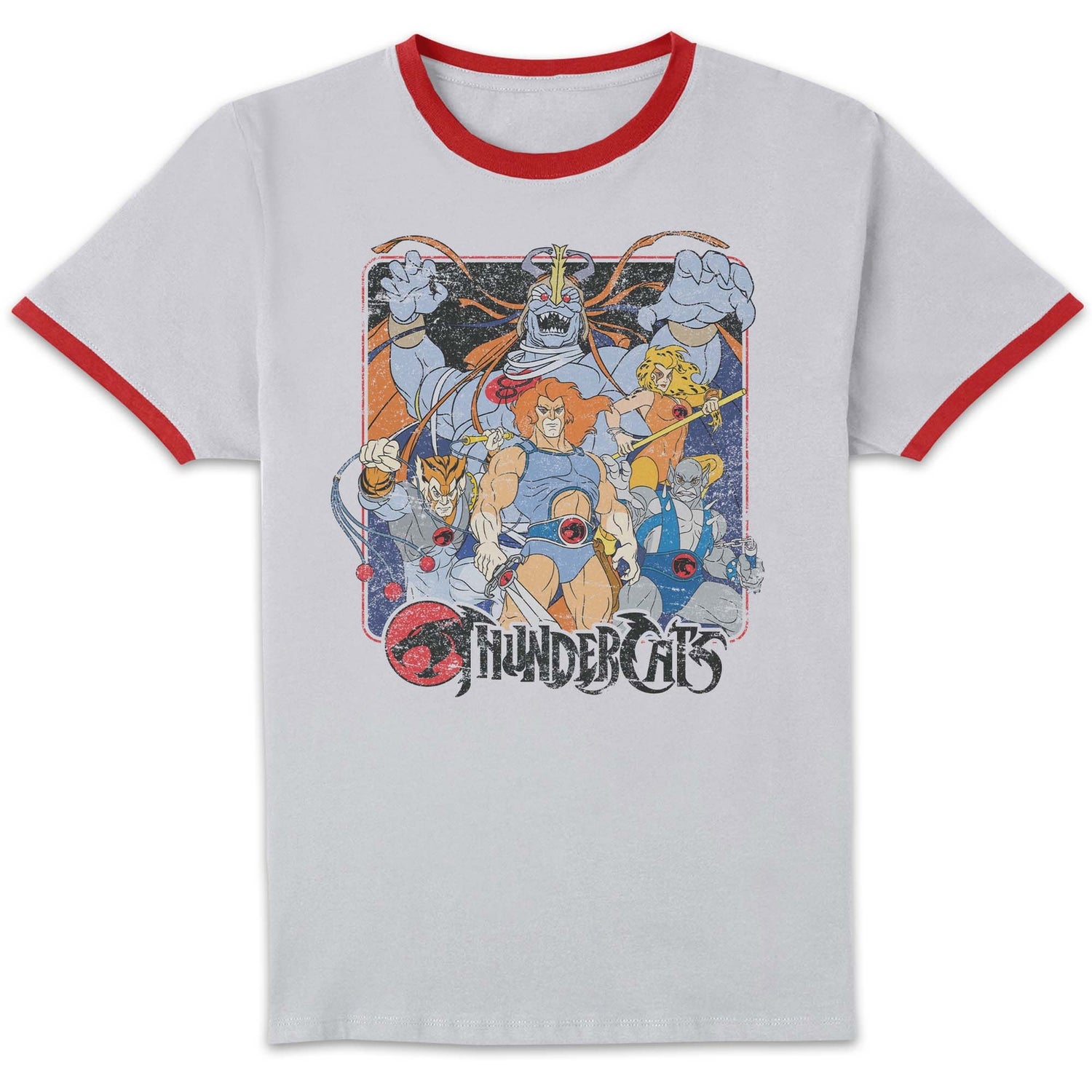 Thundercats Classic Lineup Unisex Ringer T-Shirt - White/Red Clothing ...
