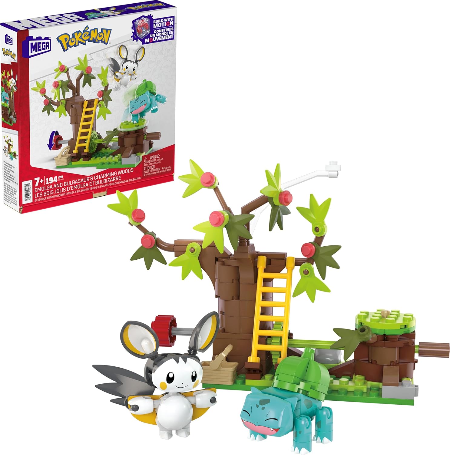 Mega Pokemon Emolga & Bulbasaur Charming Woods - IWOOT UK