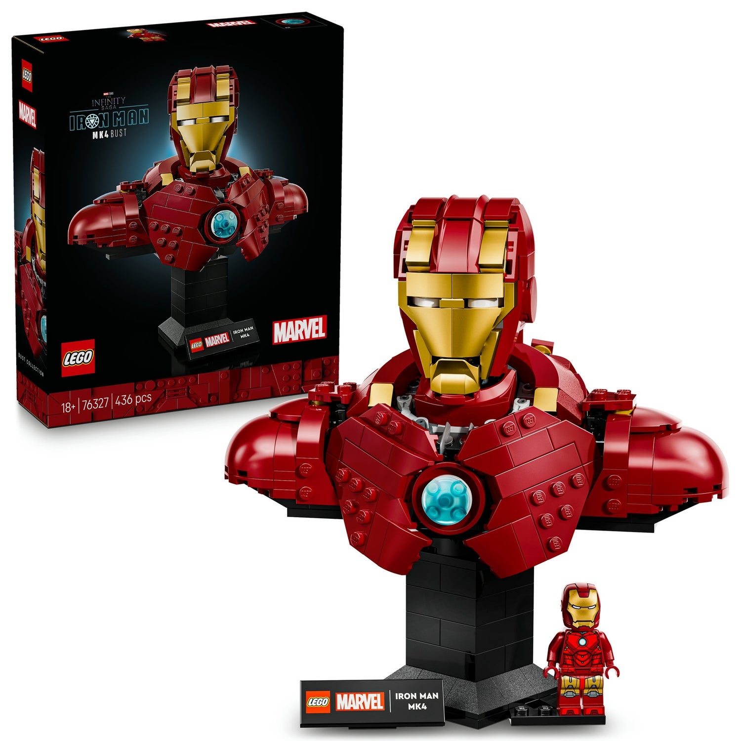 LEGO® | Marvel Iron Man MK4 Bust, Buildable Model for Adults with ...