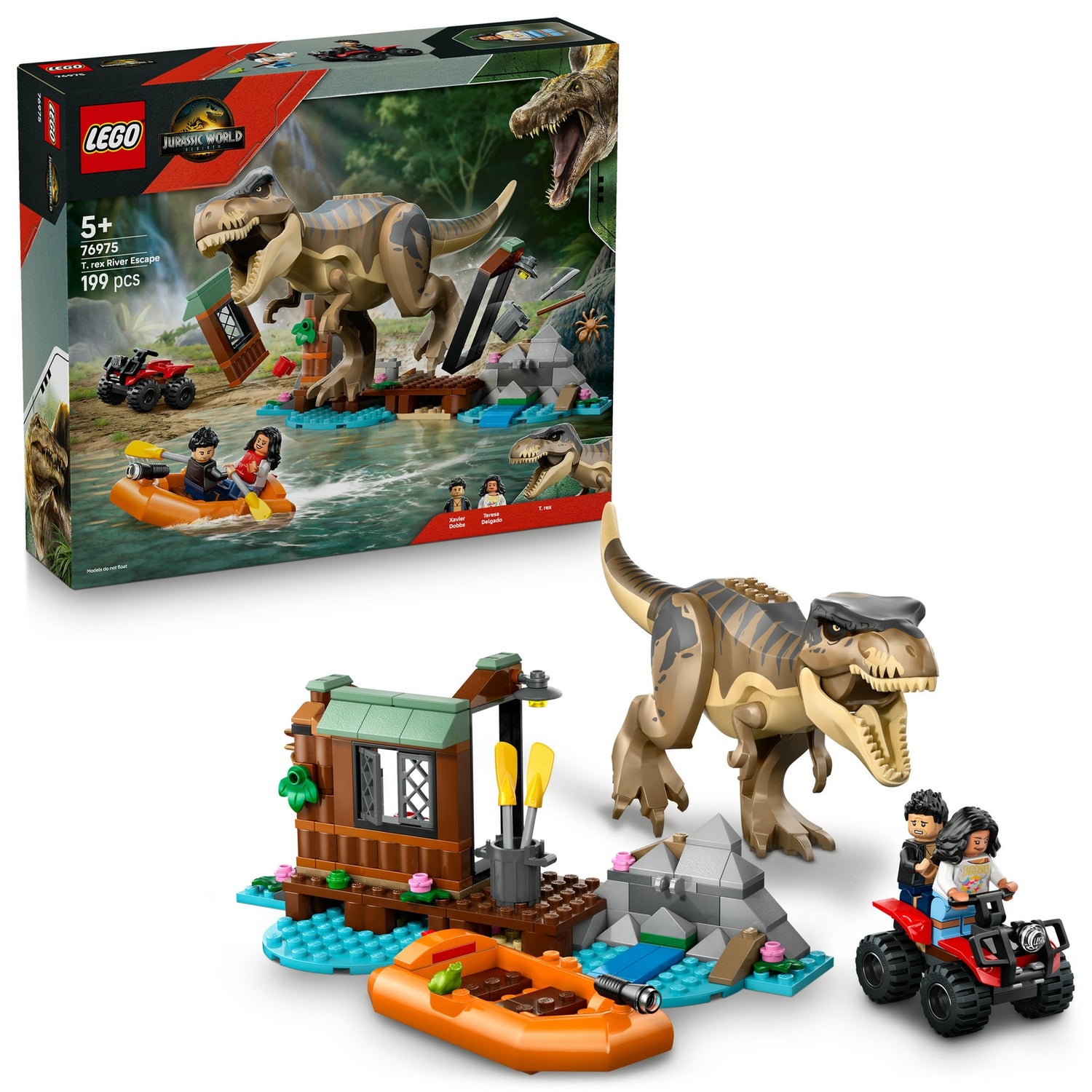 LEGO® Jurassic World T. rex River Escape Dinosaur Figure Building Set ...