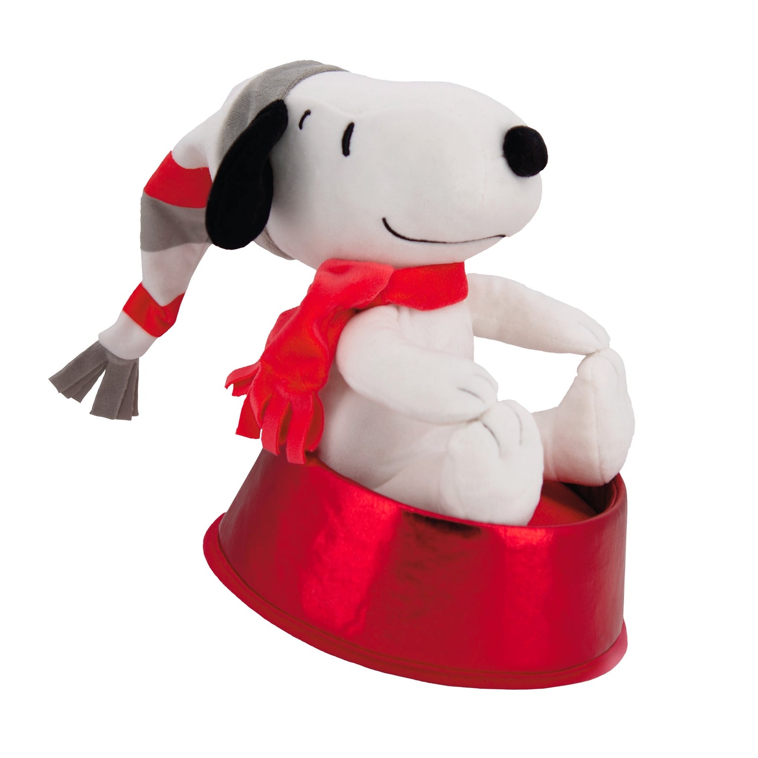 Hallmark PEANUTSTM Plush Christmas Tree Topper - SNOOPY & Dog Bowl ...