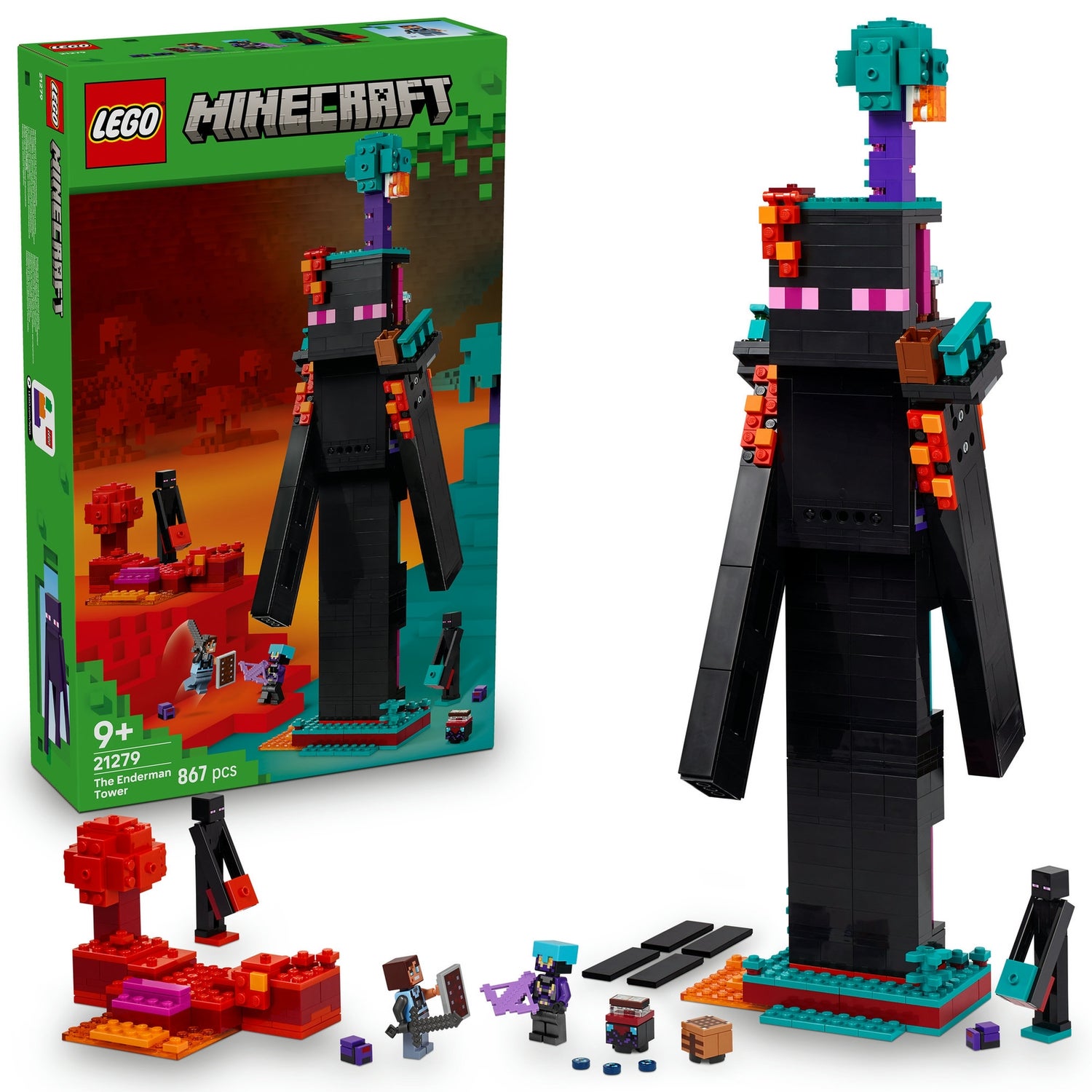 LEGO® Minecraft® The Enderman Tower Toy for Kids, Gamer Gift 21279 Toys ...