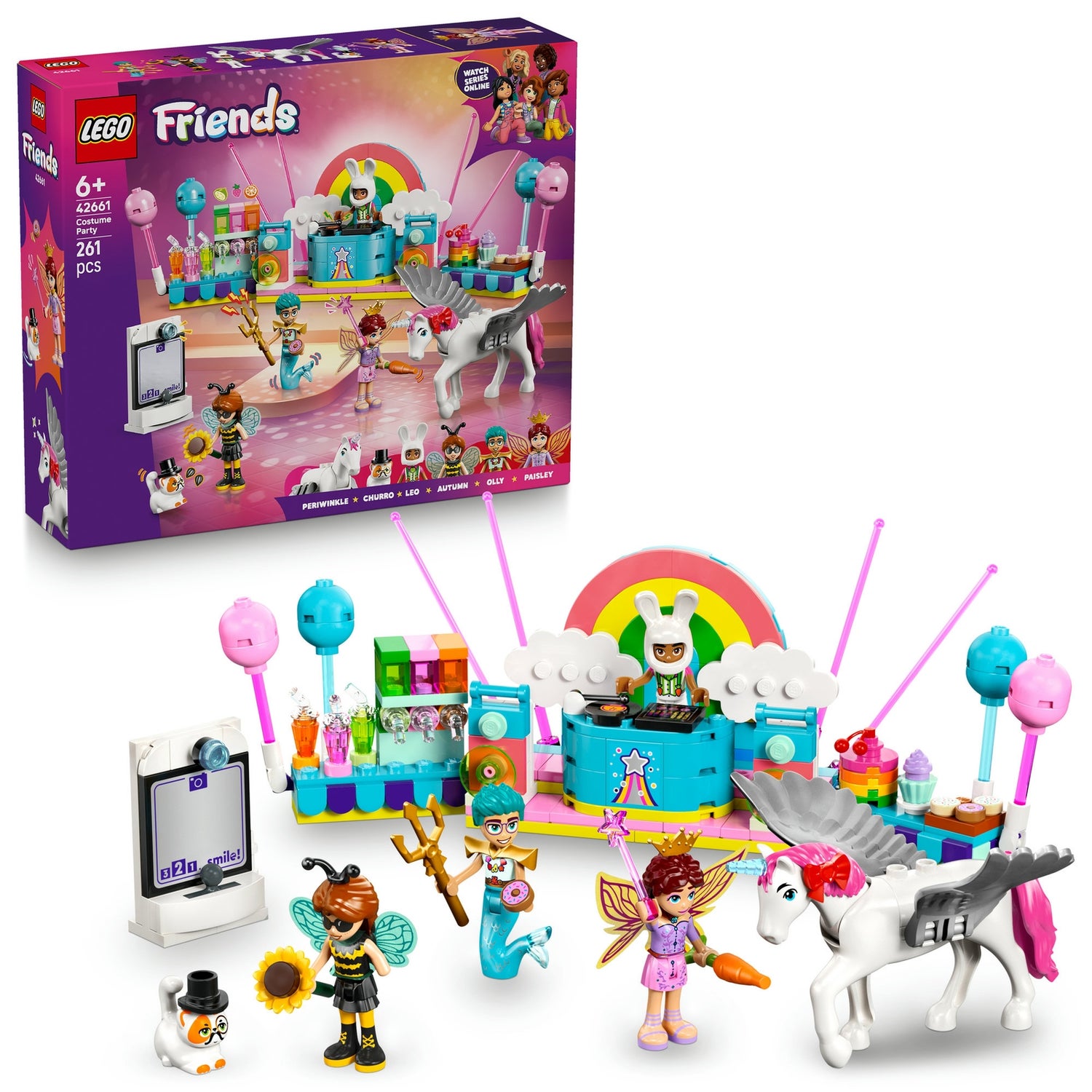LEGO® Friends Costume Party with Unicorn & Fairy Pretend-Play Building ...