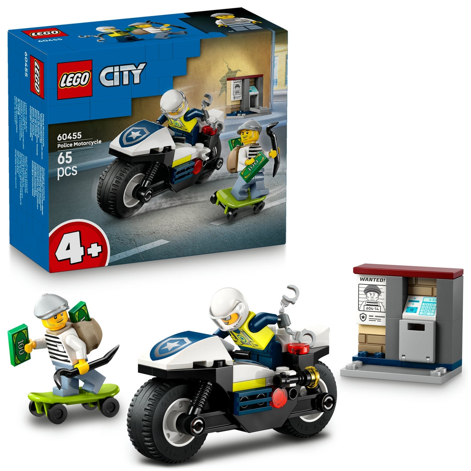 LEGO City Police Motorcycle Chase Toy, Motorbike Set 60455 Toys - Zavvi UK
