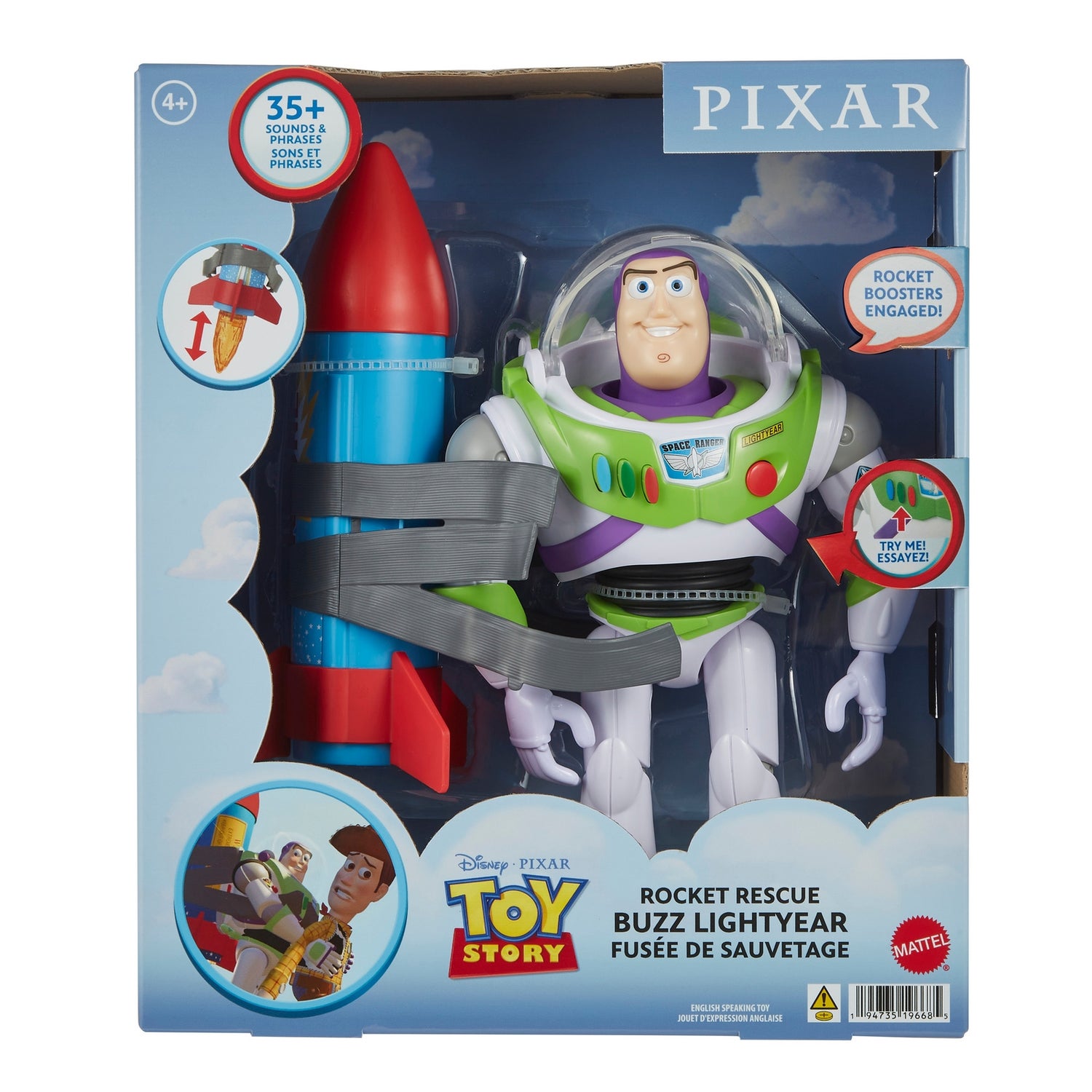 Disney Pixar Toy Story Rocket Rescue Buzz Lightyear Feature Figure ...