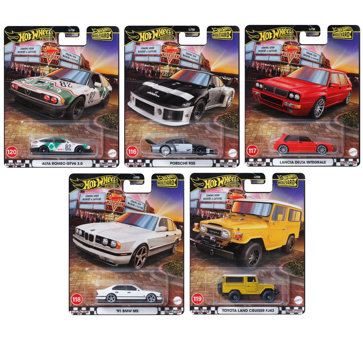 Hot Wheels Premium Boulevard 2025 Mix 1 Complete 5-Pack Bundle ...