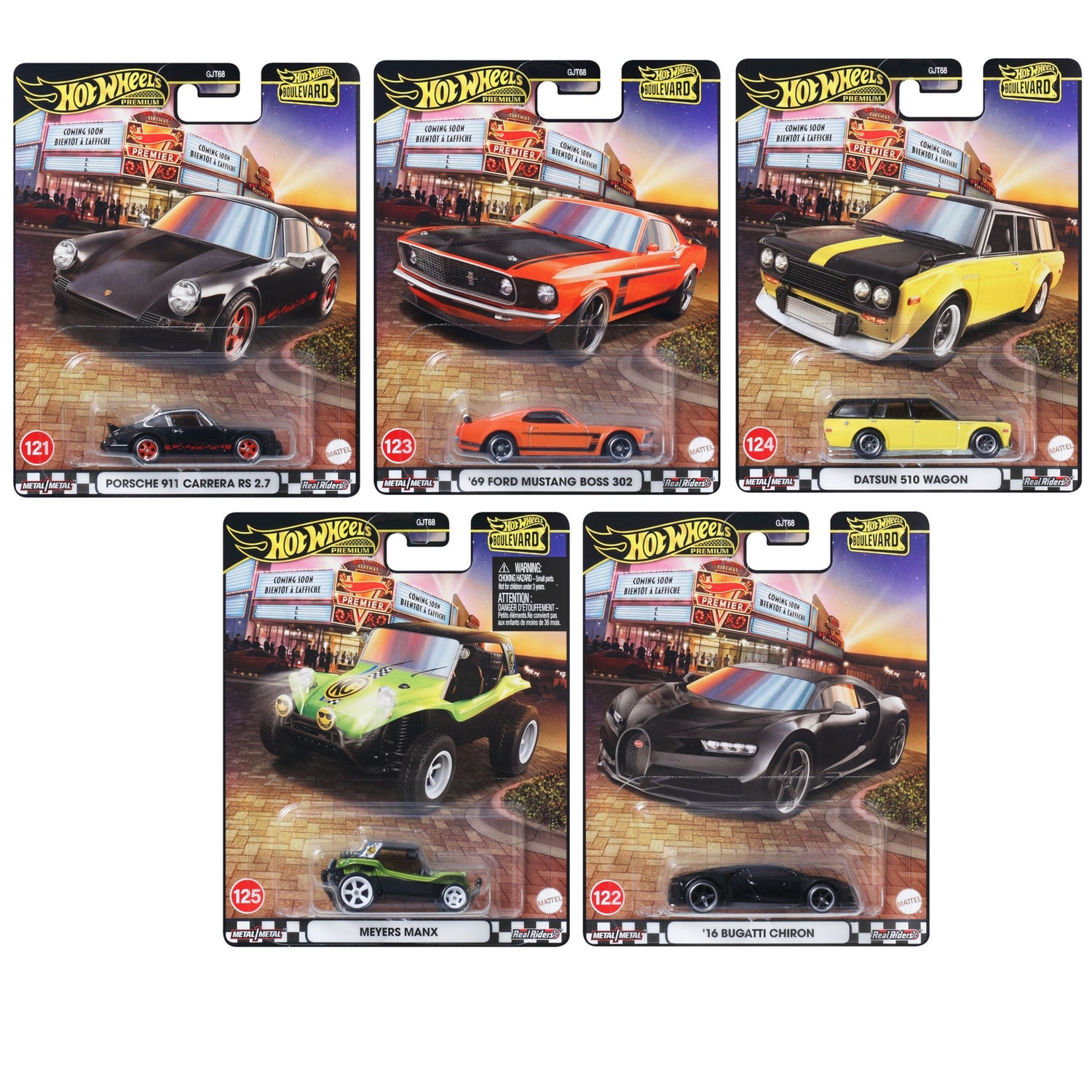Hot Wheels Premium Boulevard 2025 Mix 2 Complete 5-Pack Bundle ...