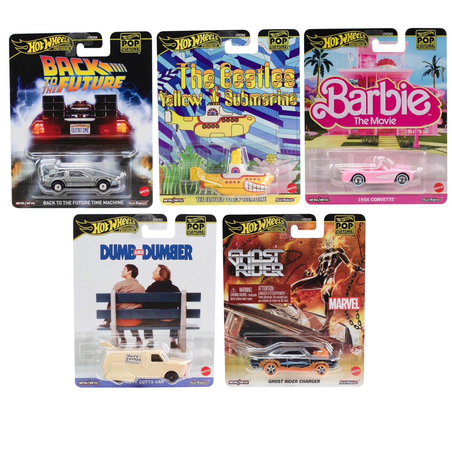 Hot Wheels Premium Pop Culture 2025 Mix 2 Complete 5-Pack Bundle ...