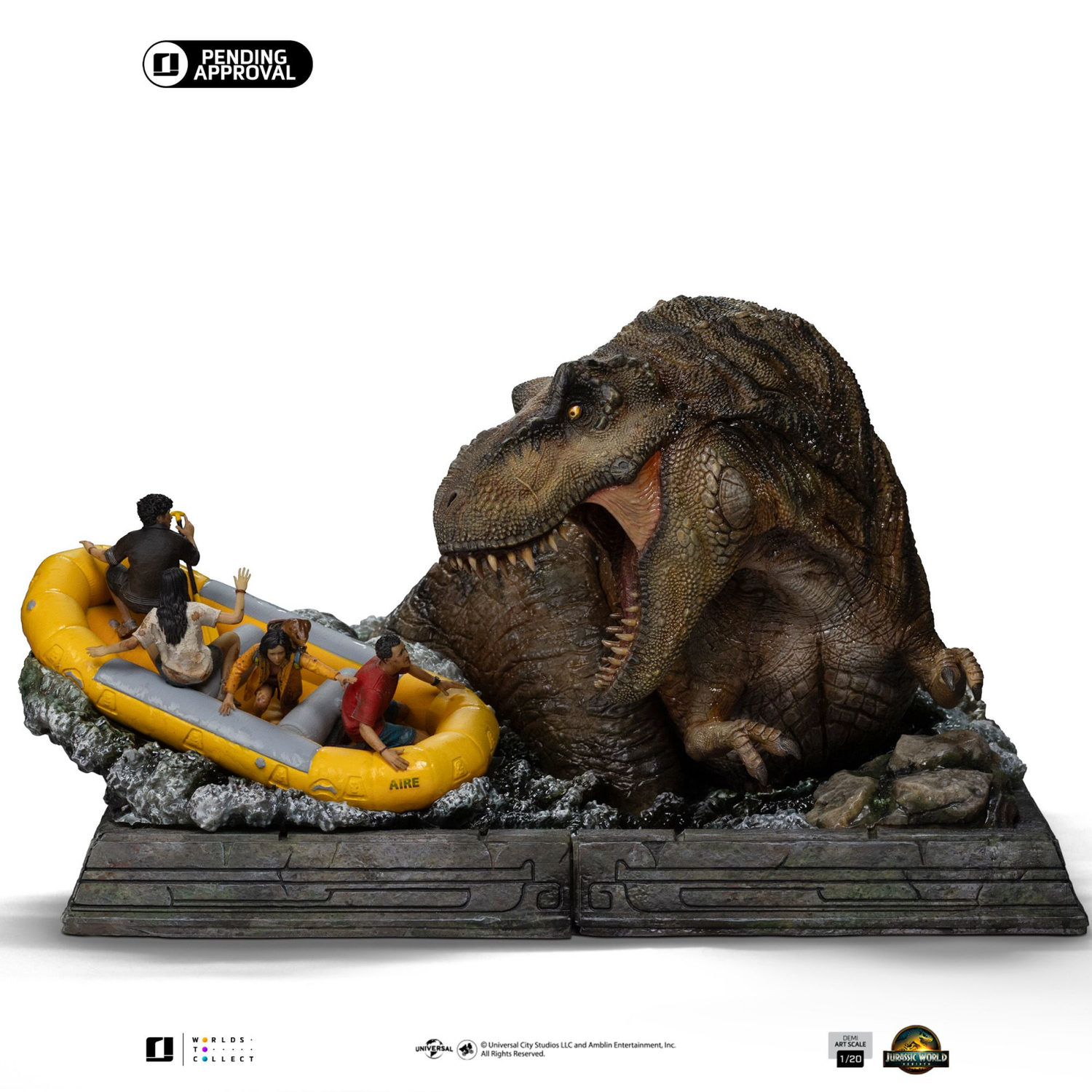 Iron Studios Jurassic World Rebirth T-Rex River Atack Demi Art Scale 1/ ...