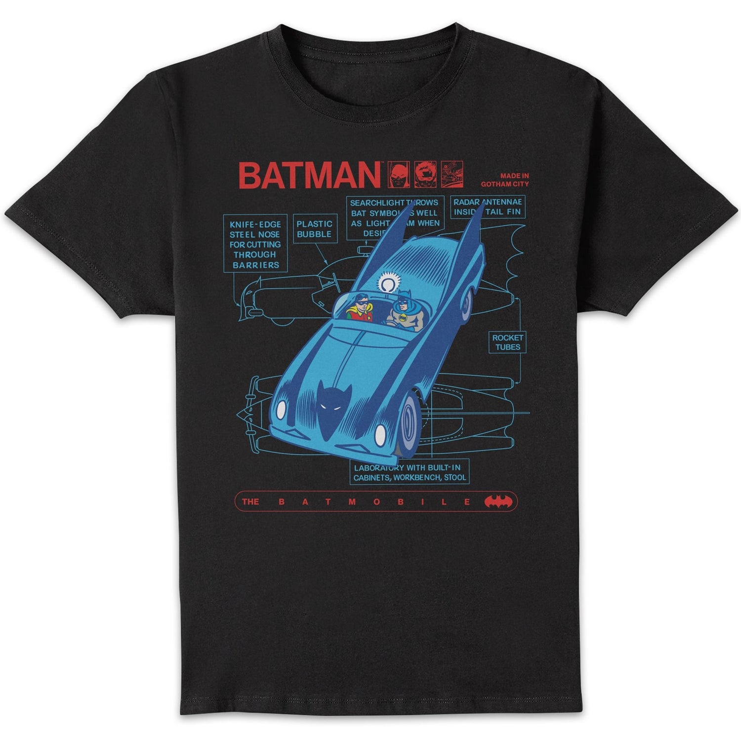 DC Comics Batman Batmobile Unisex T-Shirt - Black Clothing - Zavvi US