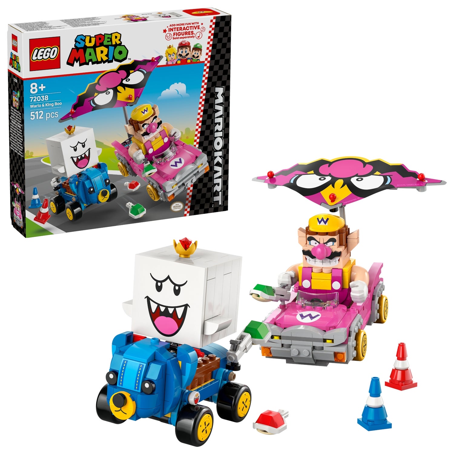 LEGO® Super Mario™: Mario Kart™ – Wario & King Boo Figures and 2 Karts ...