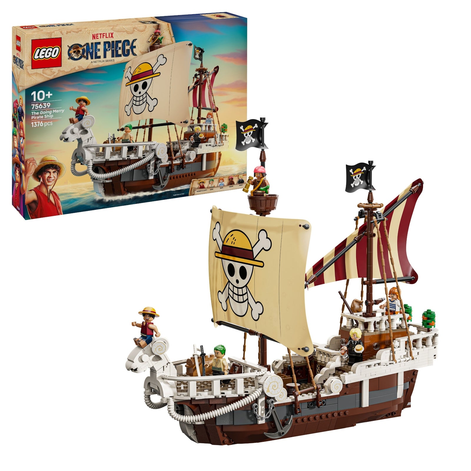 LEGO® ONE PIECE The Going Merry Pirate Ship, Boat Set Building Toy ...