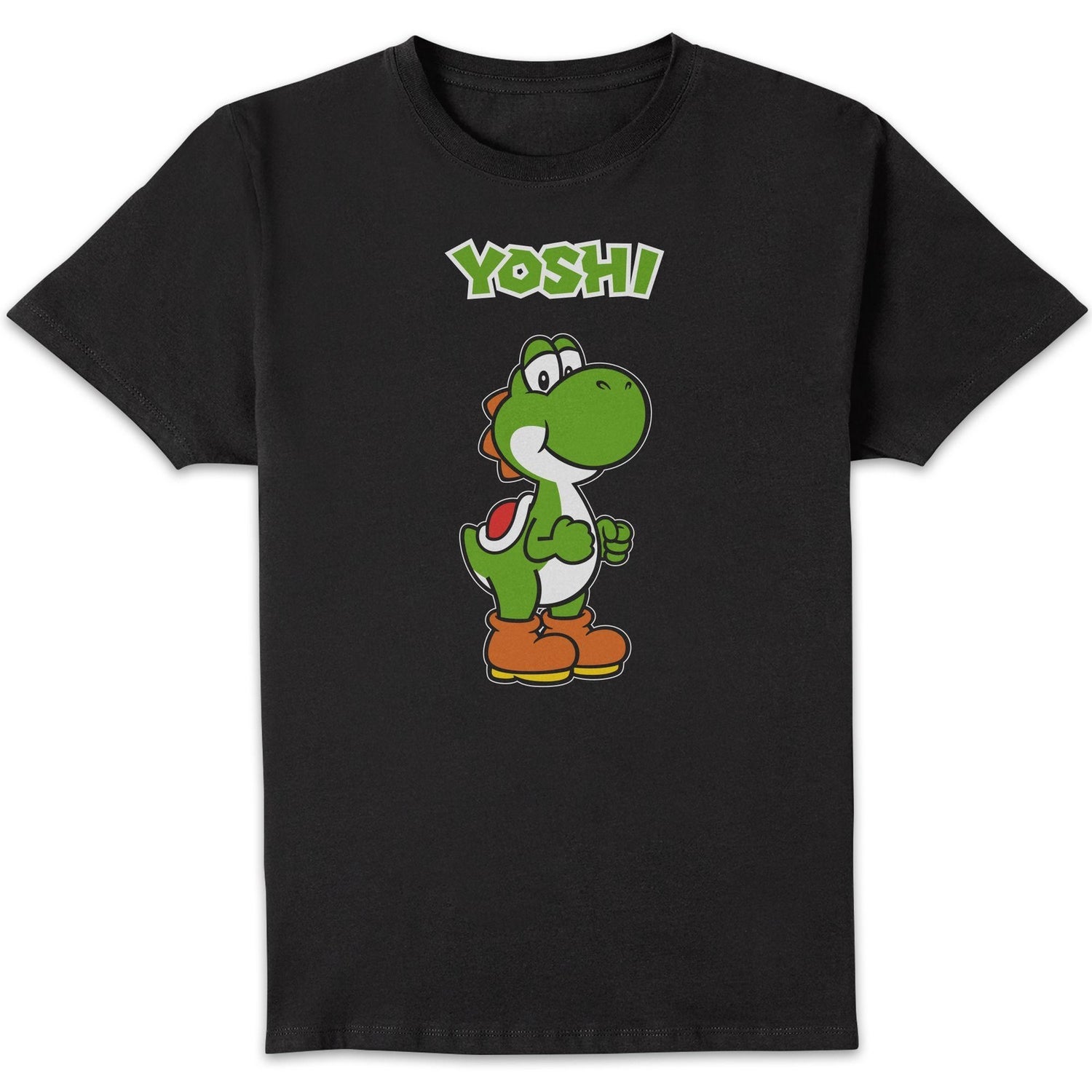 Nintendo Super Mario Yoshi Name Tag Unisex T-Shirt - Black Merchandise ...