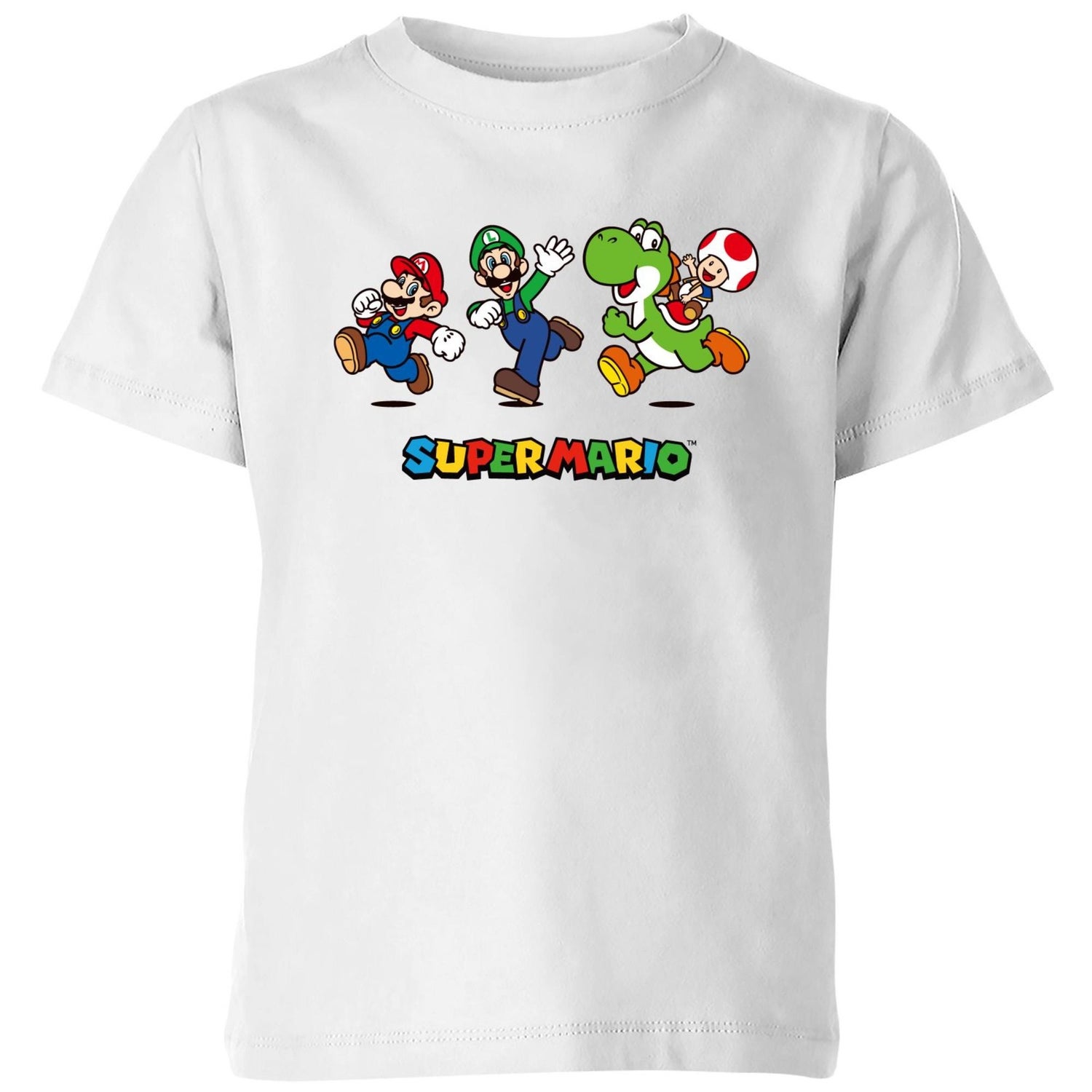 Nintendo Super Mario Running Pose Kids' T-Shirt - White Clothing - Zavvi UK