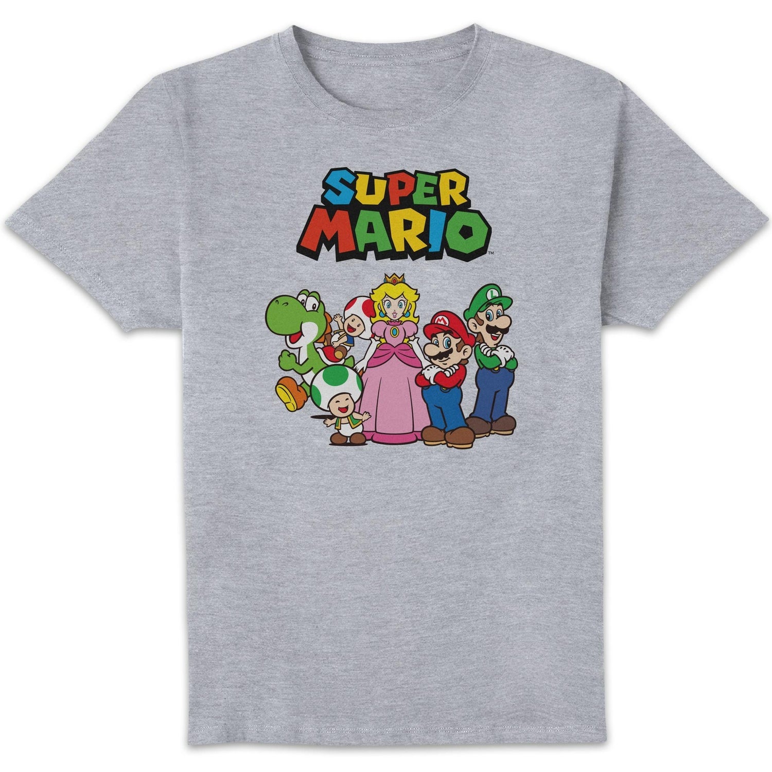 Nintendo Super Mario Vintage Group Unisex T-Shirt - Grey Merchandise ...