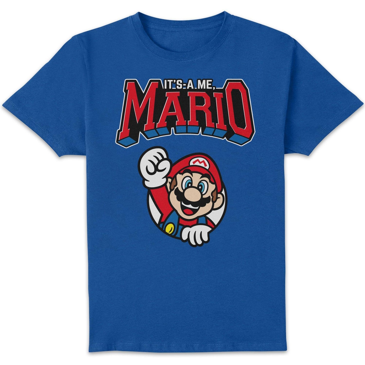 Nintendo Super Mario Varsity Mario Unisex T-Shirt - Blue Merchandise ...