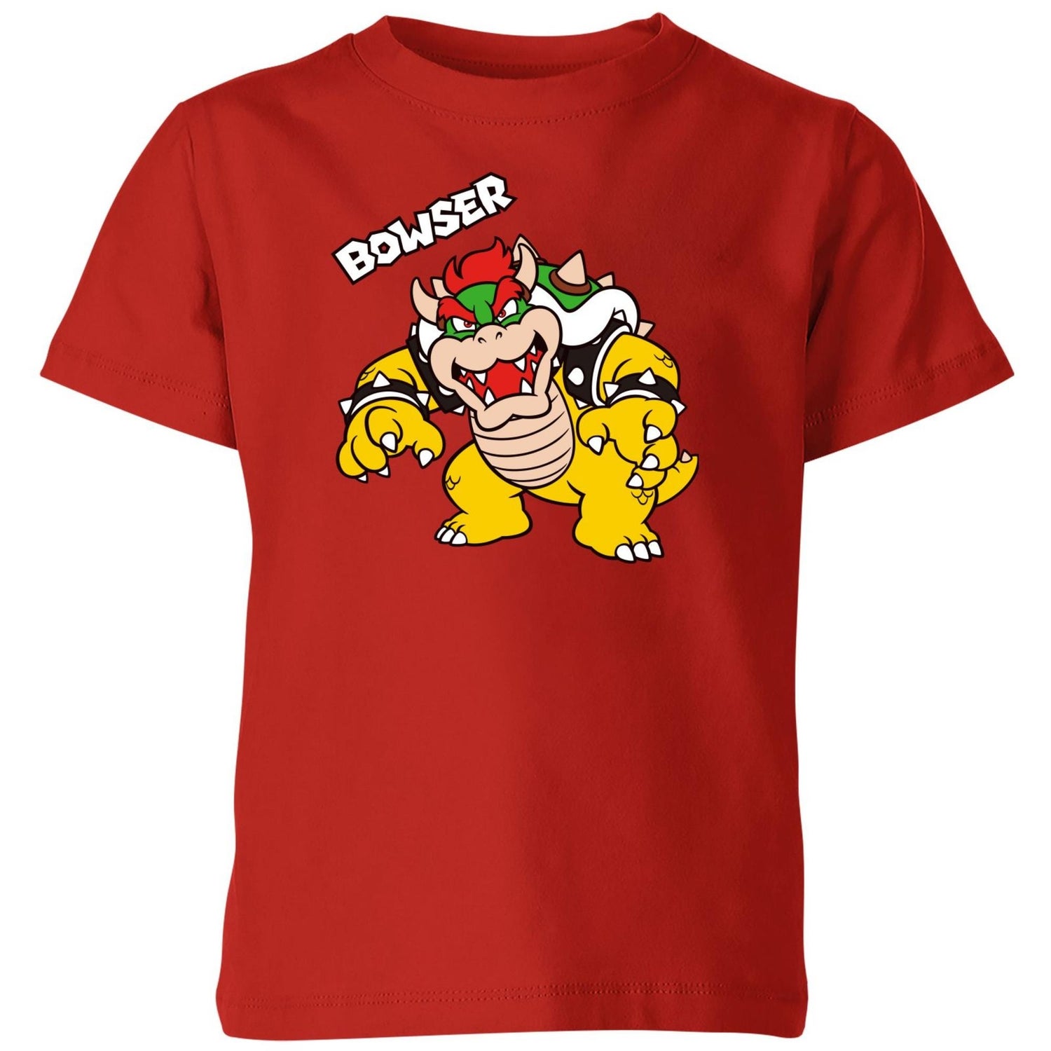 Nintendo Super Mario Bowser Text Kids' T-Shirt - Red Clothing - Zavvi UK