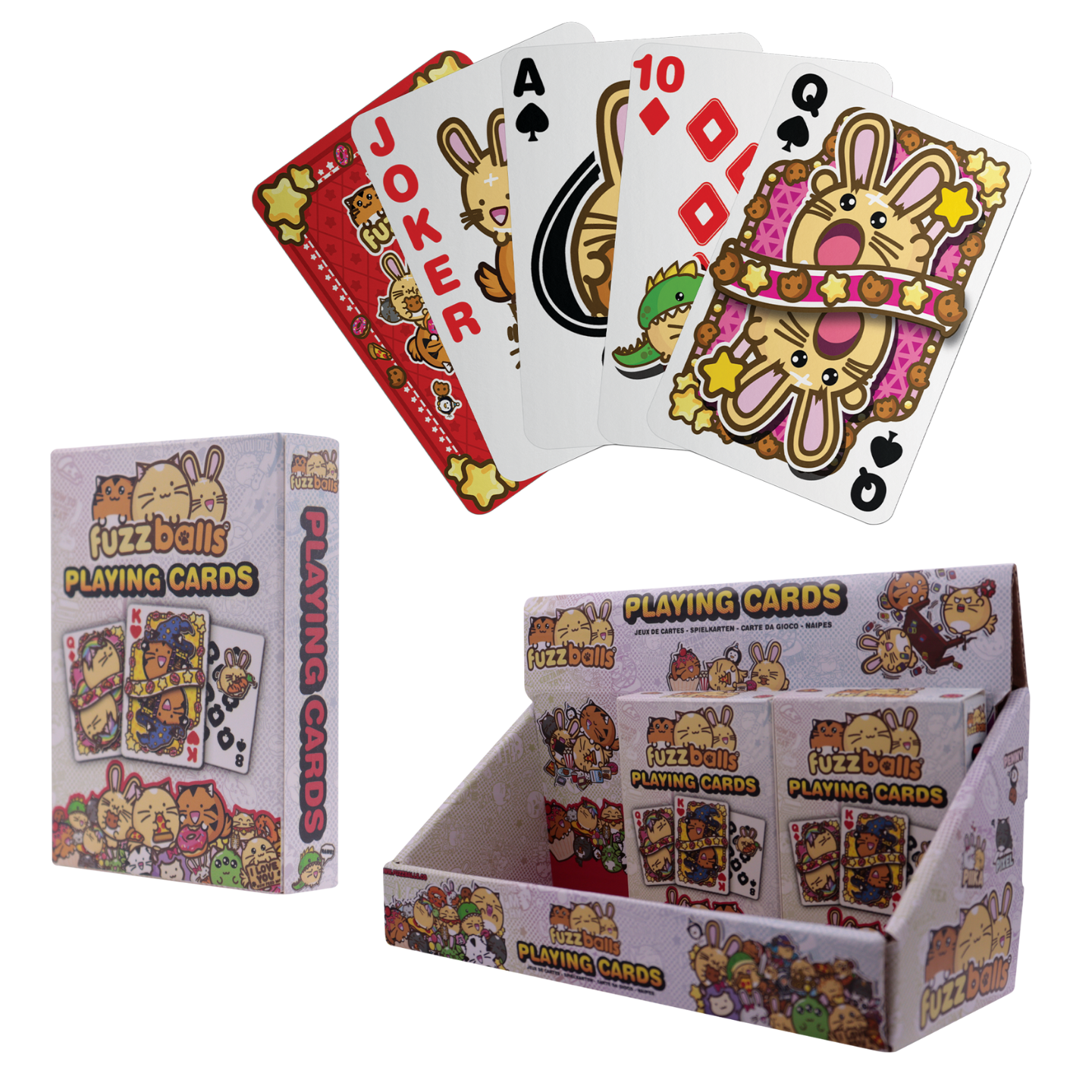 Fuzzballs Playing Cards CDU Containing 12 Packs Merchandise - Zavvi UK