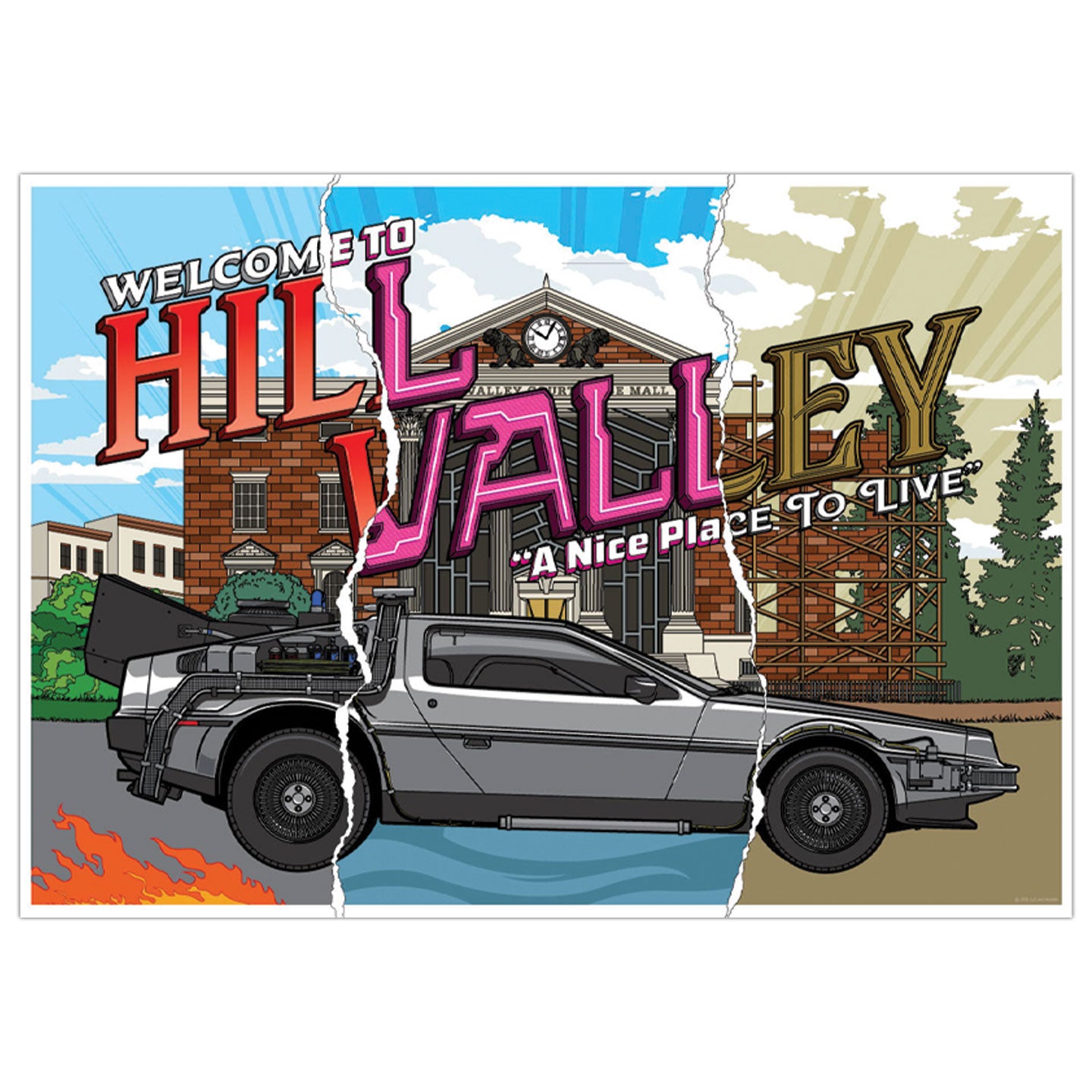 Back to the Future 40th Anniversary Hill Valley Art Print Merchandise ...