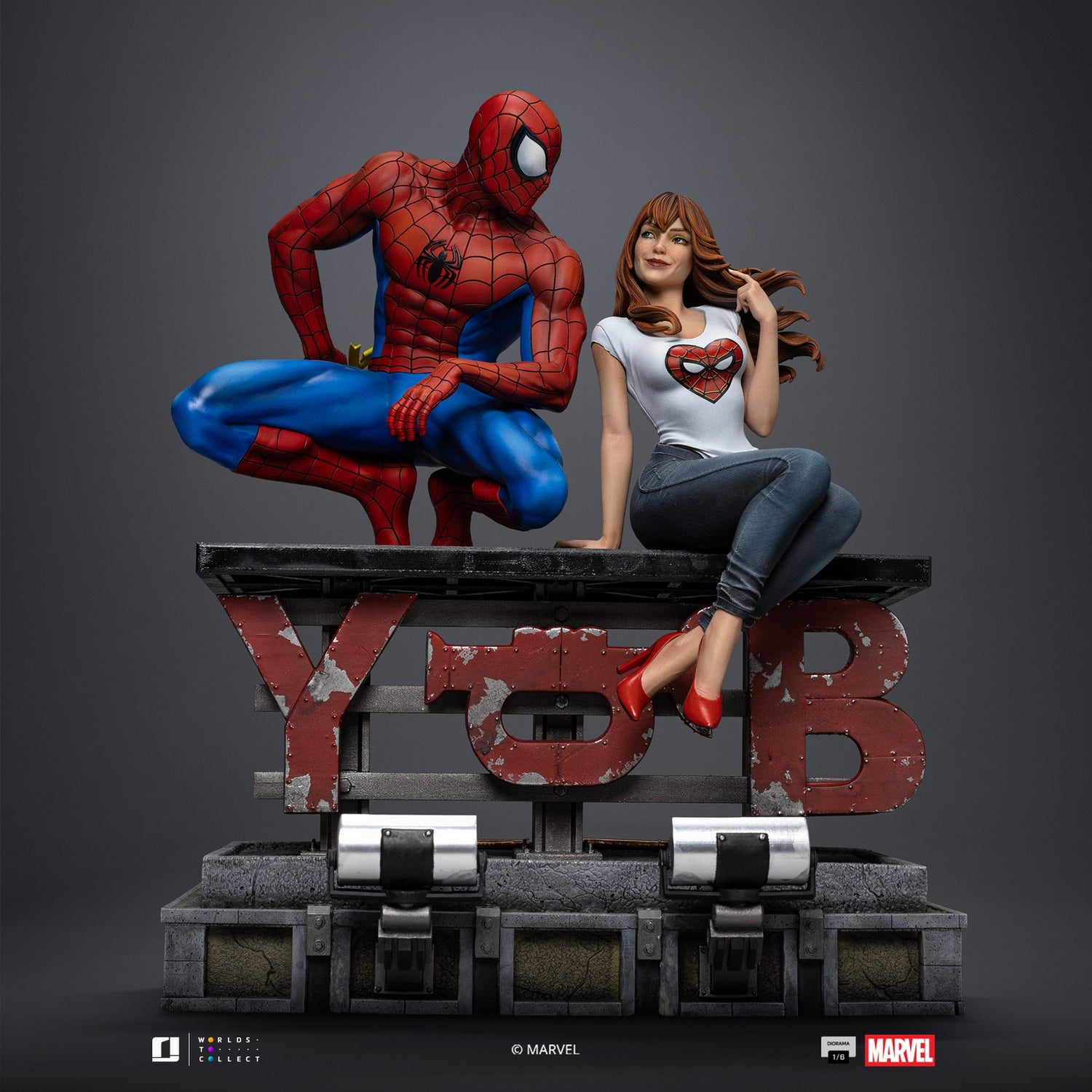 Iron Studios Marvel Comics Spider-Man and MJ Diorama 1/6 Scale Statue ...