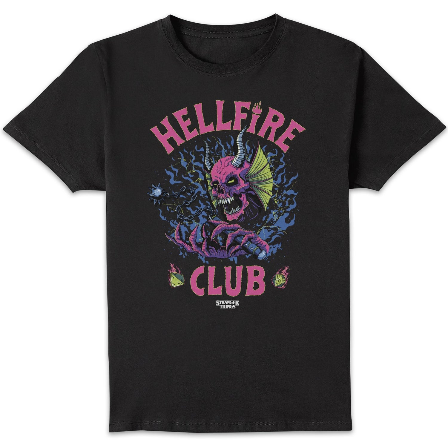 Stranger Things Hellfire Club Skull Unisex T-Shirt - Black Clothing ...