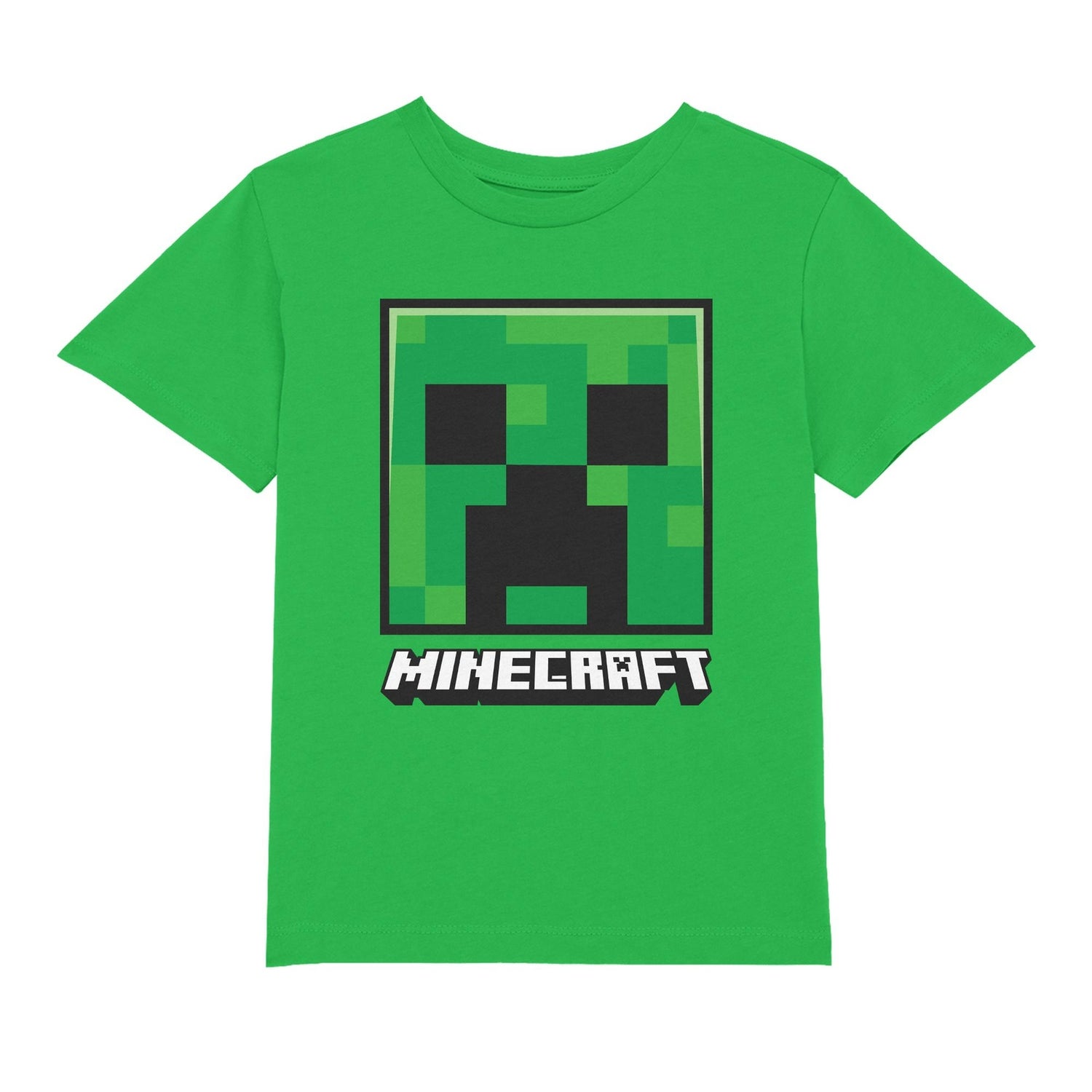 Minecraft Creeper Face Kids' T-Shirt - Kelly Green Clothing - Zavvi US