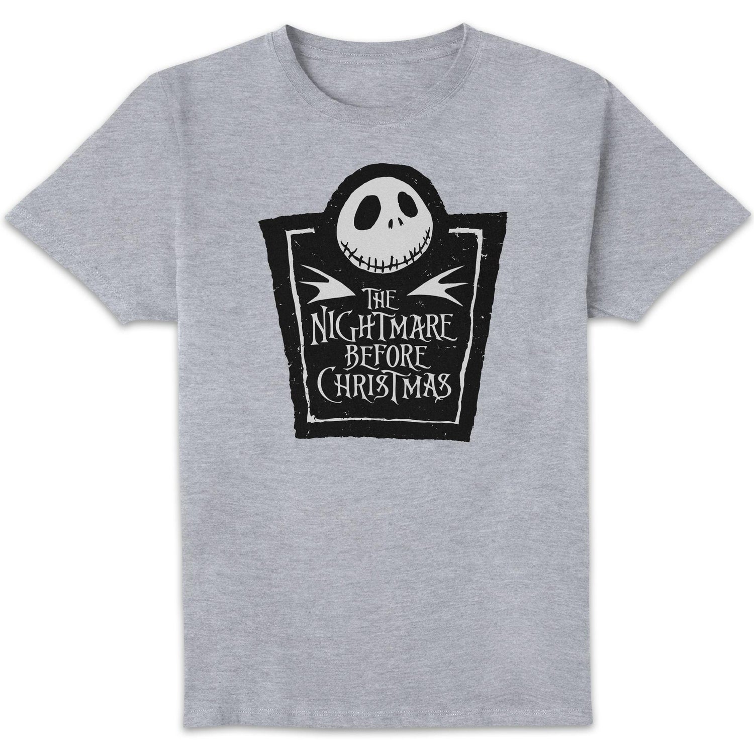 The Nightmare Before Christmas Box Logo Unisex T-Shirt - Grey Clothing ...