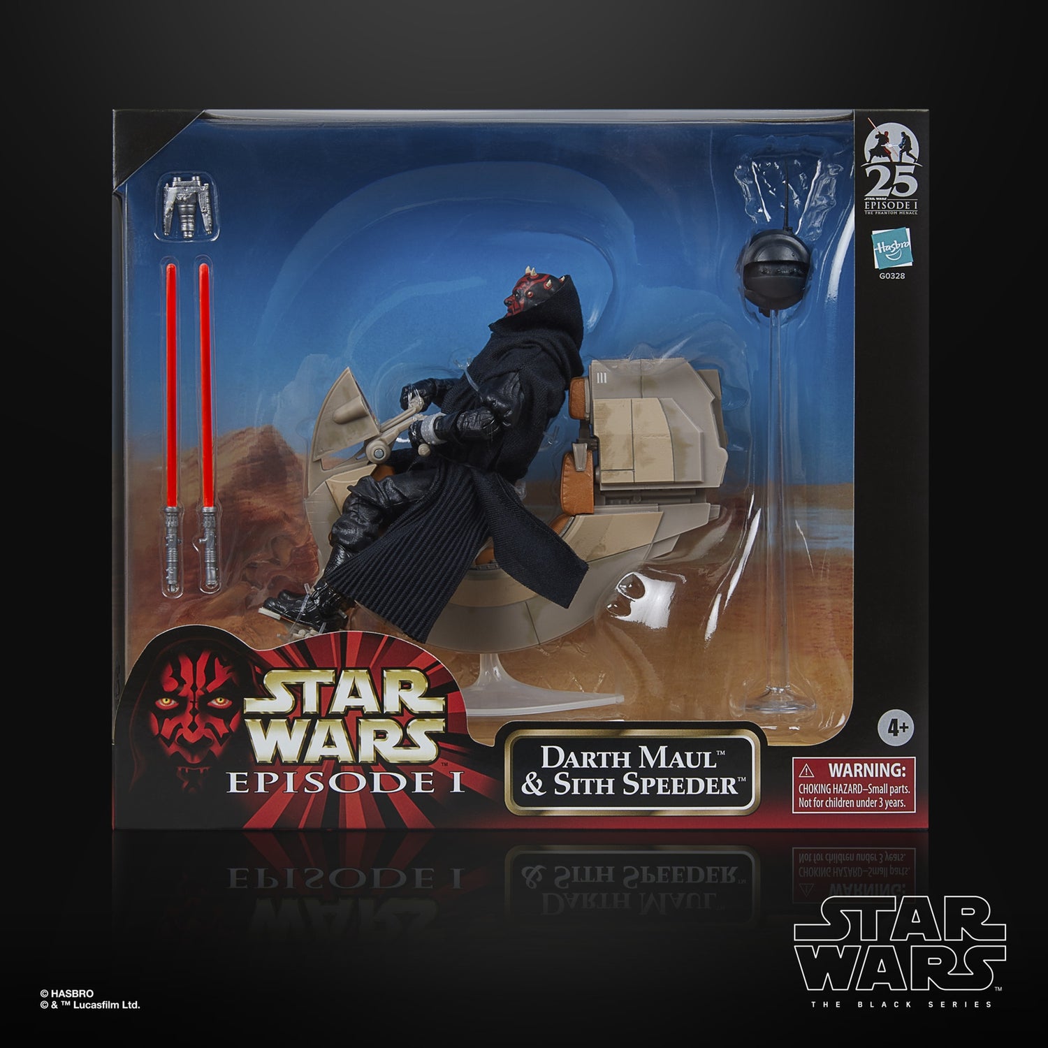 Star Wars The Black Series Darth Maul & Sith Speeder Collectible Action ...